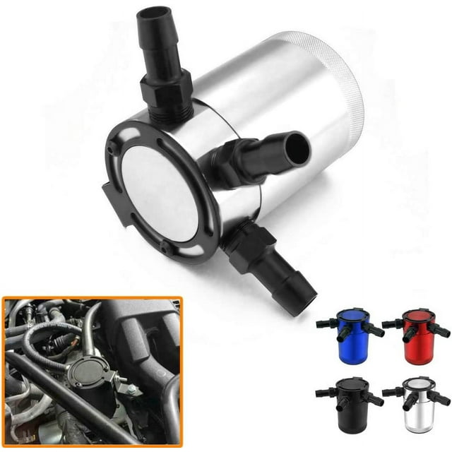 Universal Compact Baffled 3-Port Oil Catch Can 2 Inlets 1 Outlet air ...