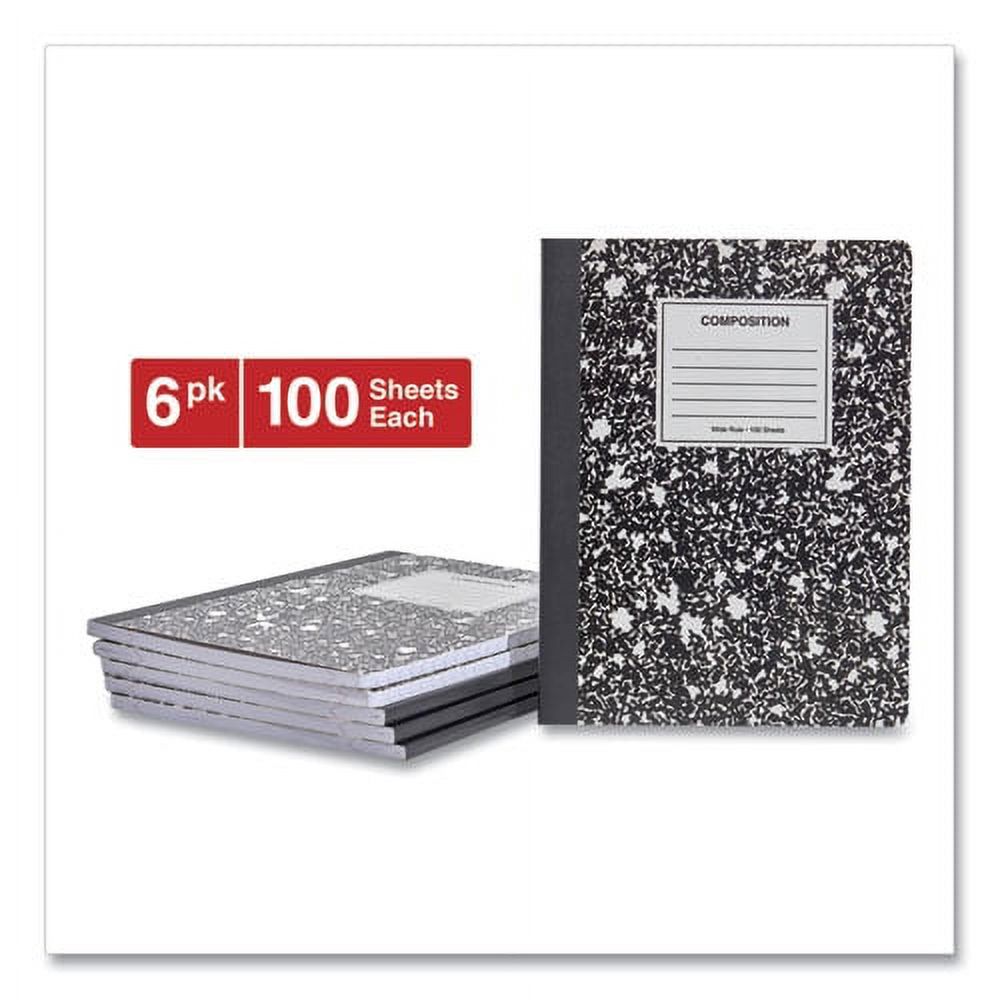 Universal Composition Book, Wide/legal Rule, Black Marble Cover, 9.75 X ...