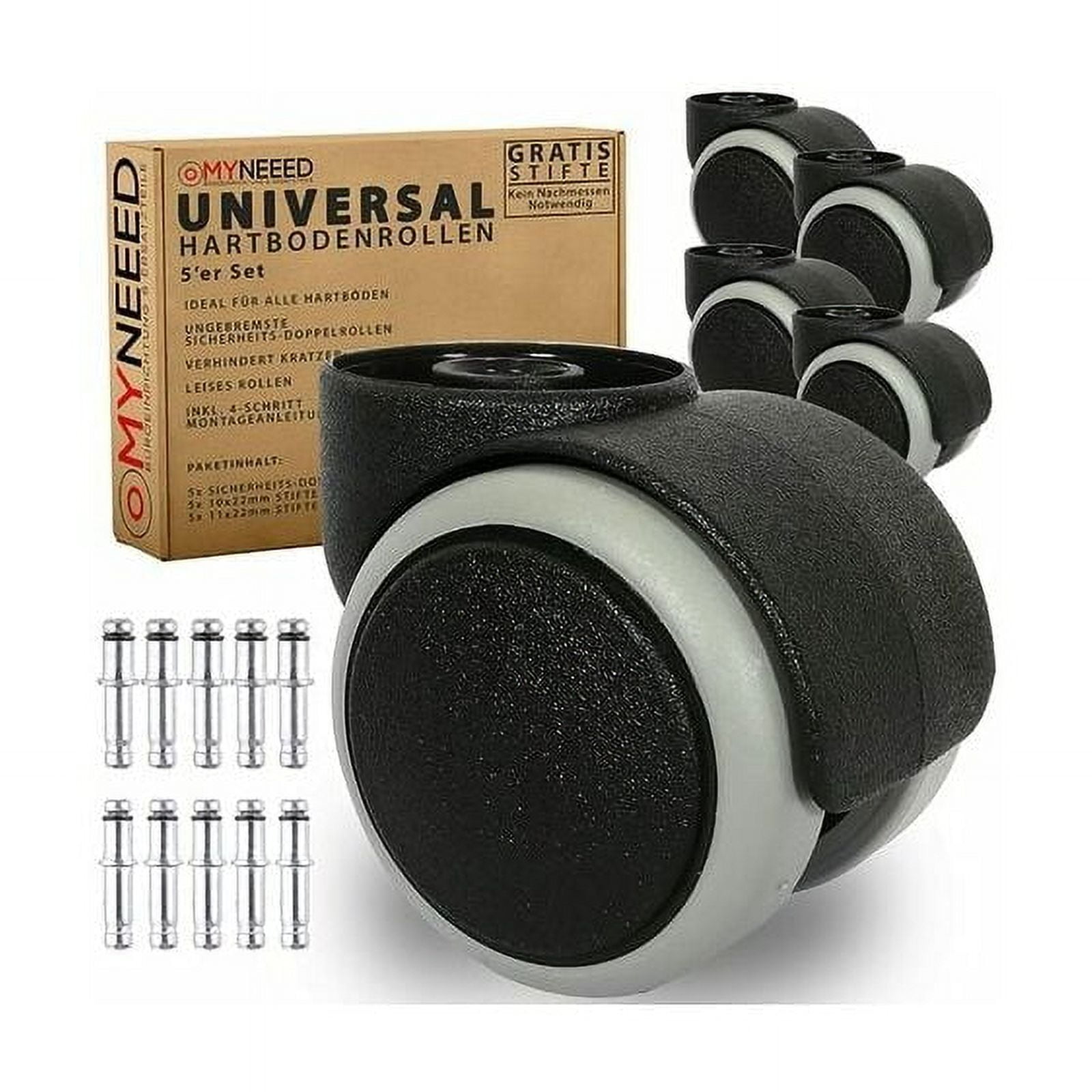 Universal Computer Office Chair Wheels, Heavy Duty Replacement Caster ...