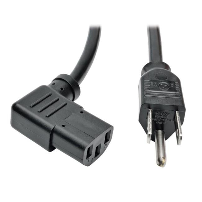 Universal Computer Power Cord 10A 18 AWG NEMA 5-15P to Right Angle IEC ...