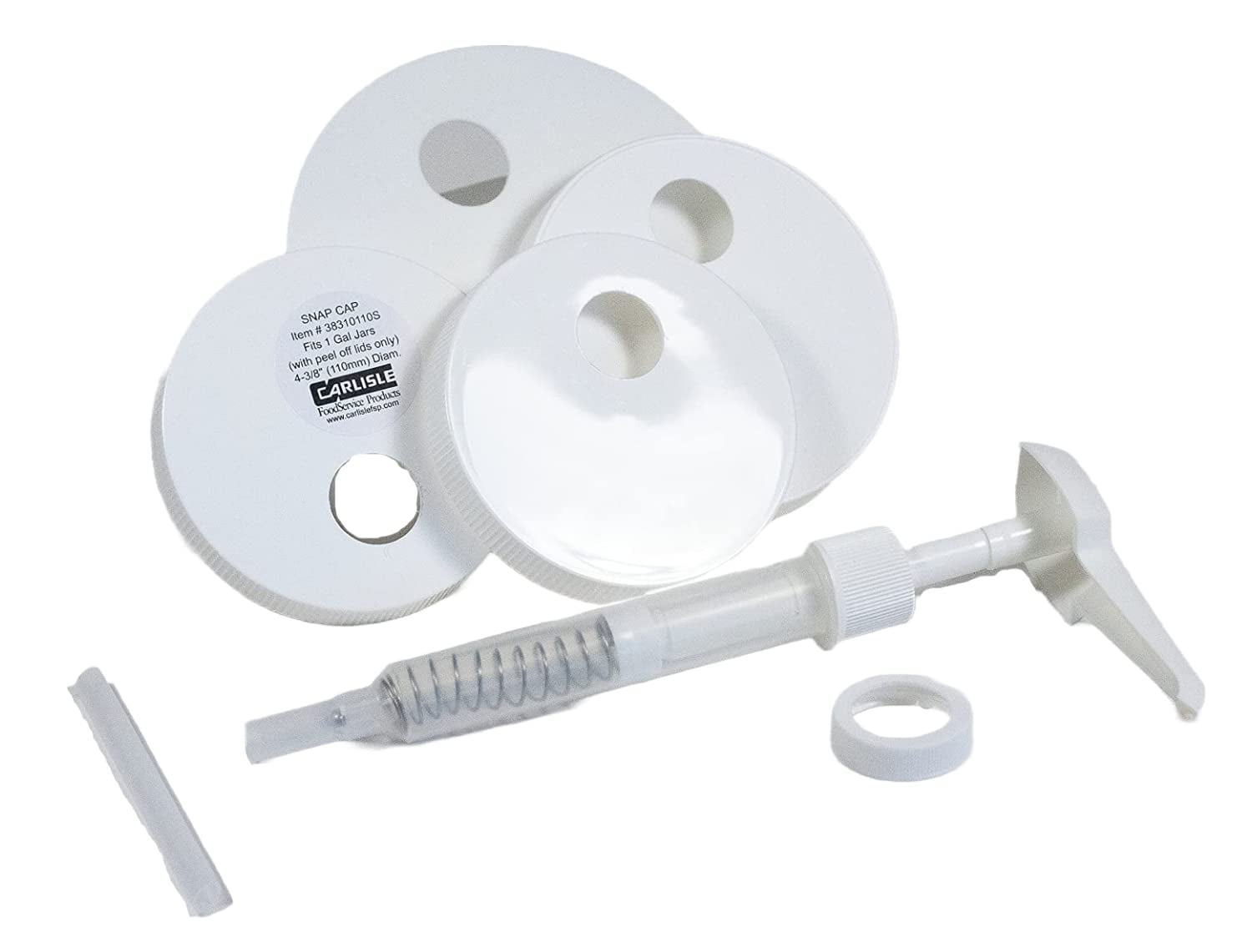 Universal Condiment Pump/Dispenser Kit with 5 Lids, White - Walmart.com