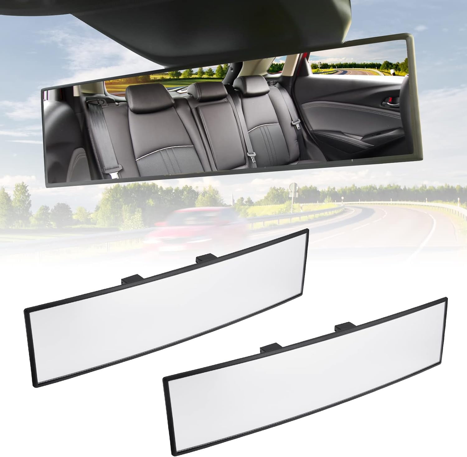 Universal Convex Rear View Mirror - 300mm Wide-Angle Interior Clip ...