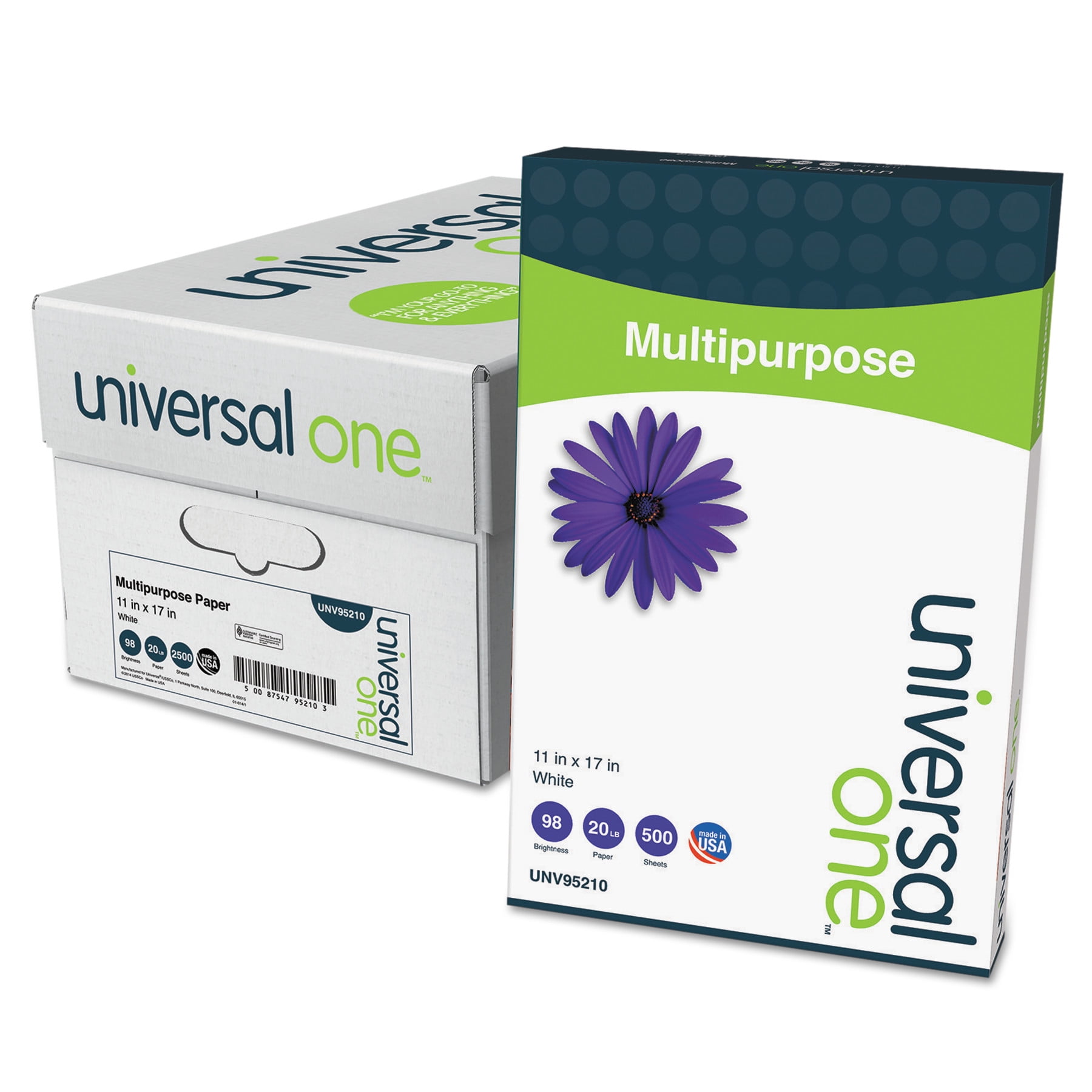 Universal Deluxe Multipurpose Paper, 98 Bright, 20 lb., 11" x 17 ...