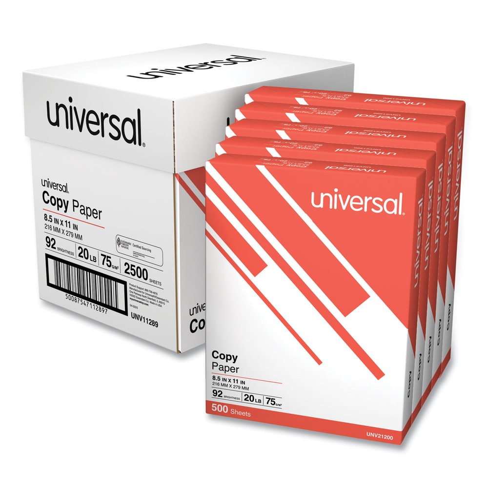 Universal® Copy Paper Convenience Carton, 92 Brightness, 20lb, 8 1/2 ...
