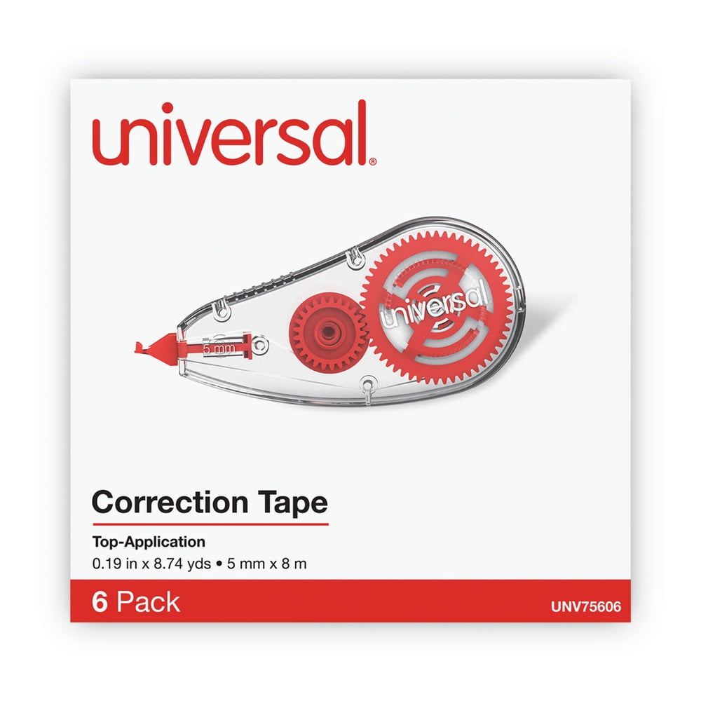 Universal Correction Tape Dispenser, Non-Refillable, 1/5" x 315", 6/Box ...