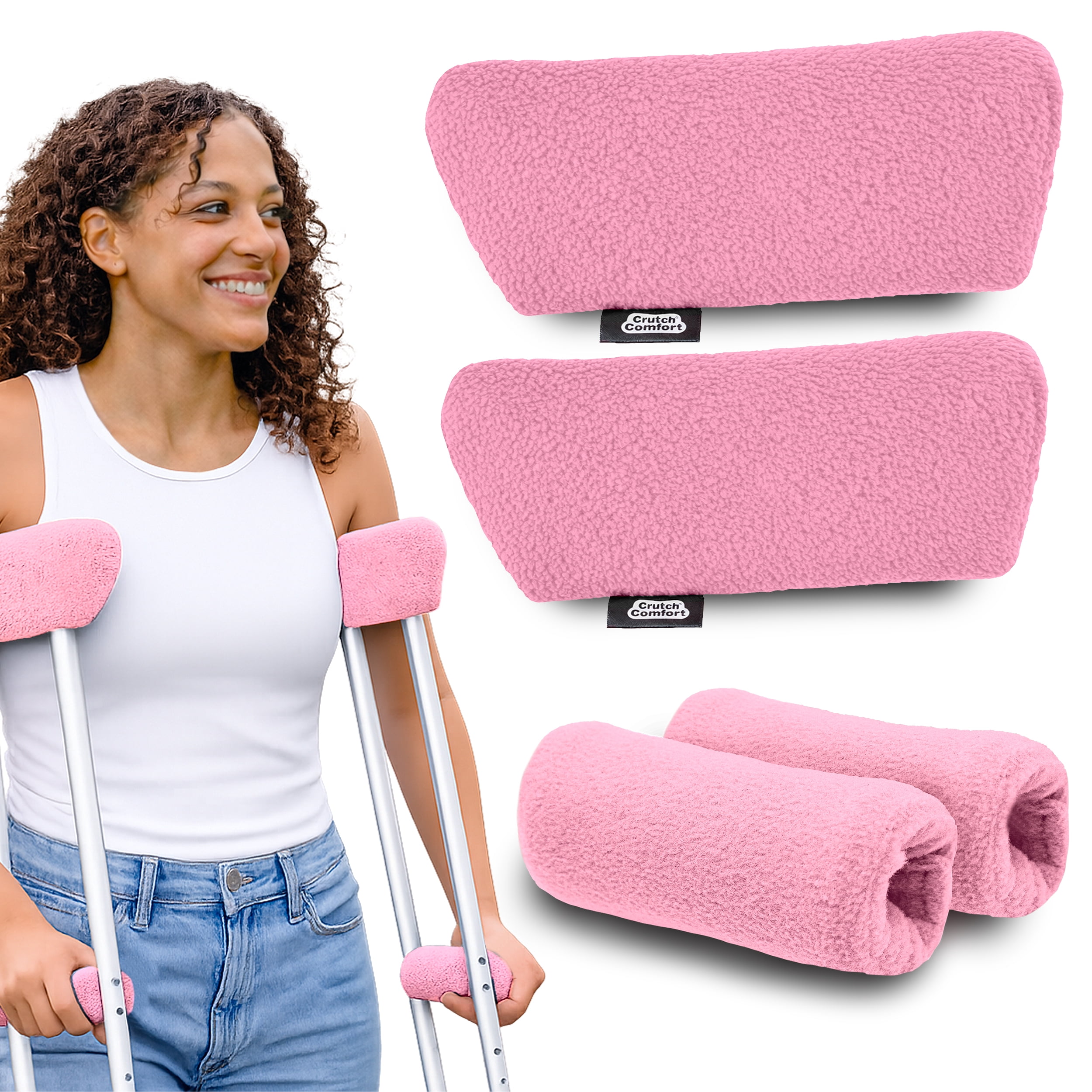 Universal Crutch Underarm Pad and Hand Grip Covers, Pink - Walmart.com