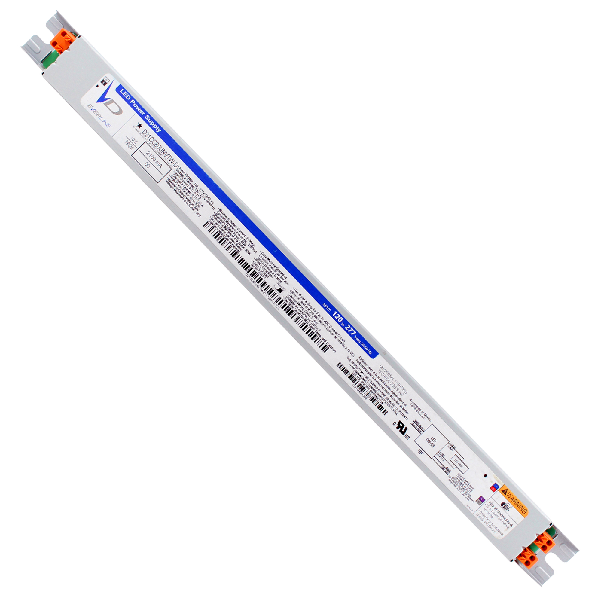Universal LED Driver, 80W, 17-56V @ 2100mA, 0-10V Dimming, 120-277V ...