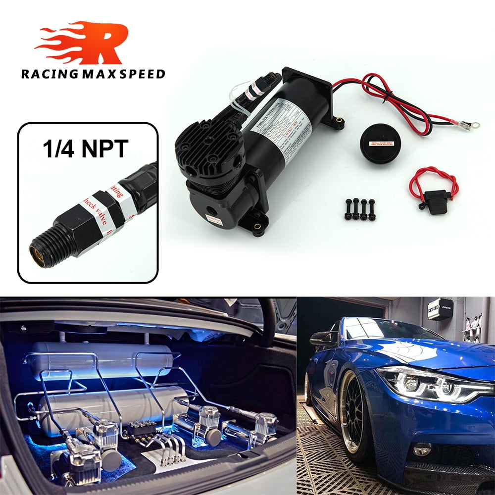 Universal DC 12V 480c MAXPOWER 200 PSI OUTLET 3/8 or 1/4 car Air ...