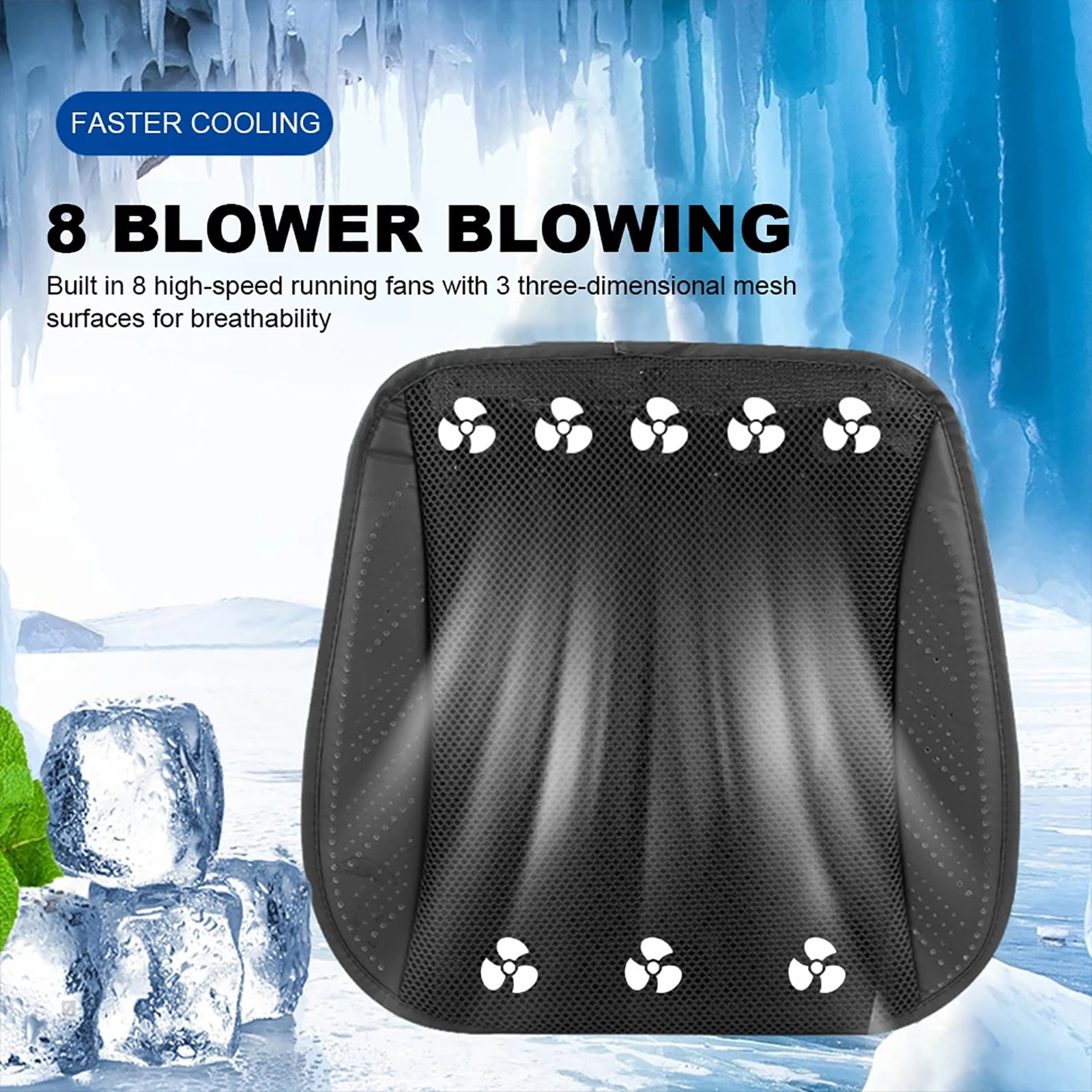 Universal DC 12V Car Seat Summer Cool Air Seat Cushion With 8 USB Fans ...