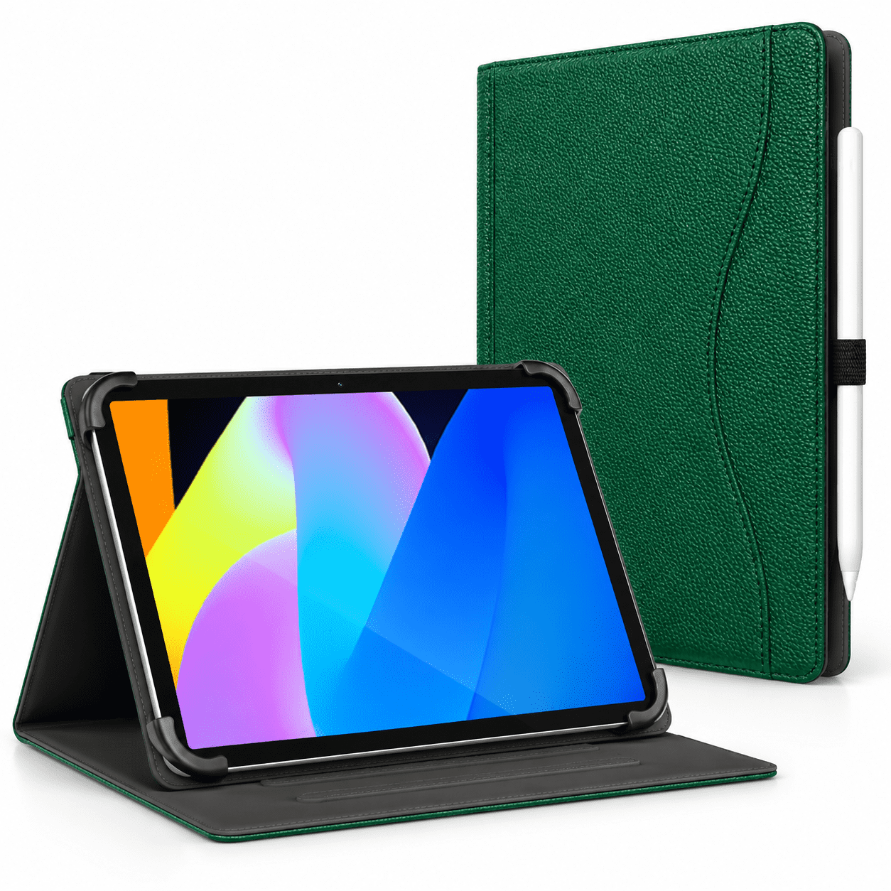 Universal Dark Green 9.6-11 Inch Tablet Case with Stand and Hand Strap ...