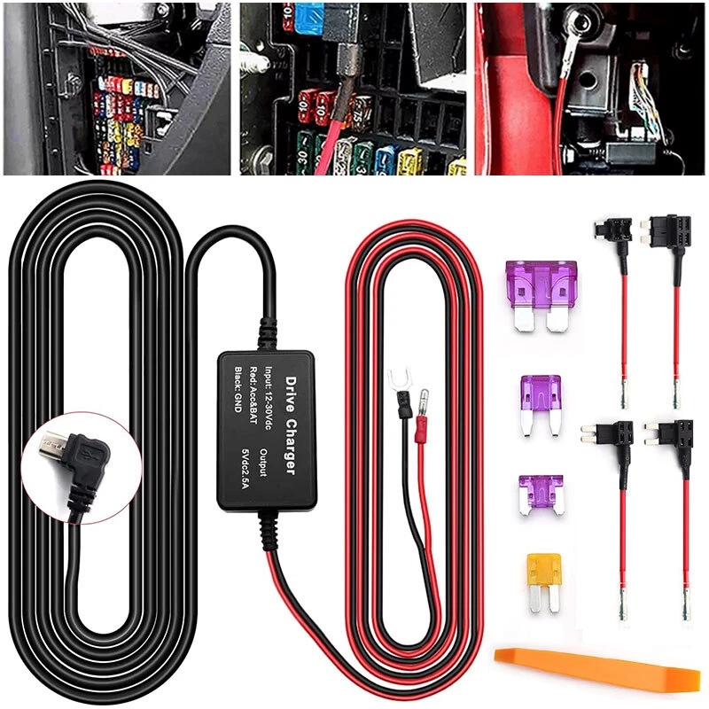 Universal Dash Cam Hardwire Kit Type C Hard Wire Cable Fuse For Car Suv ...