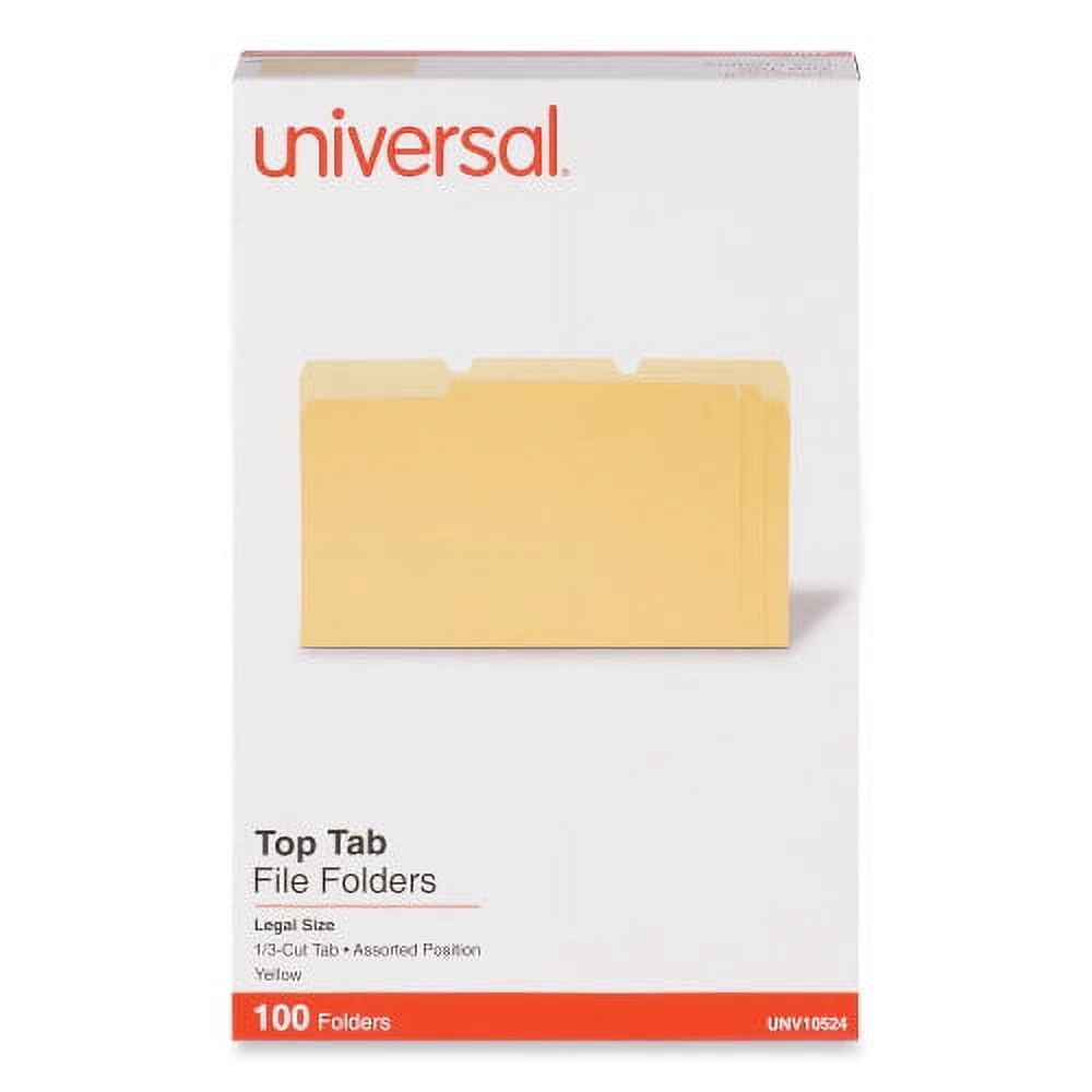 Universal Deluxe Colored Top Tab File Folders, 1/3-Cut Tabs: Assorted ...