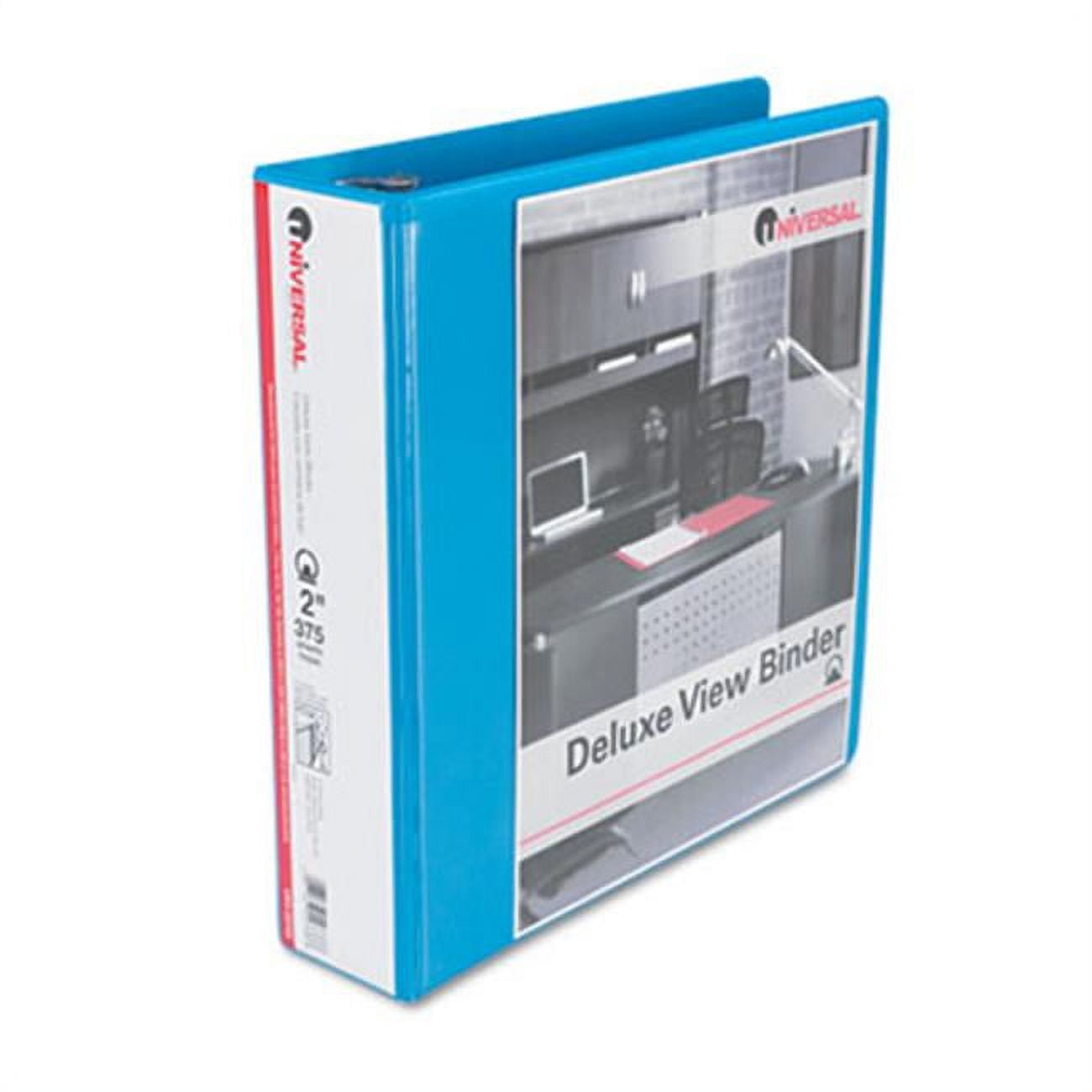 Universal Deluxe Round Ring Vinyl View Binder 2'' Capacity Light Blue ...