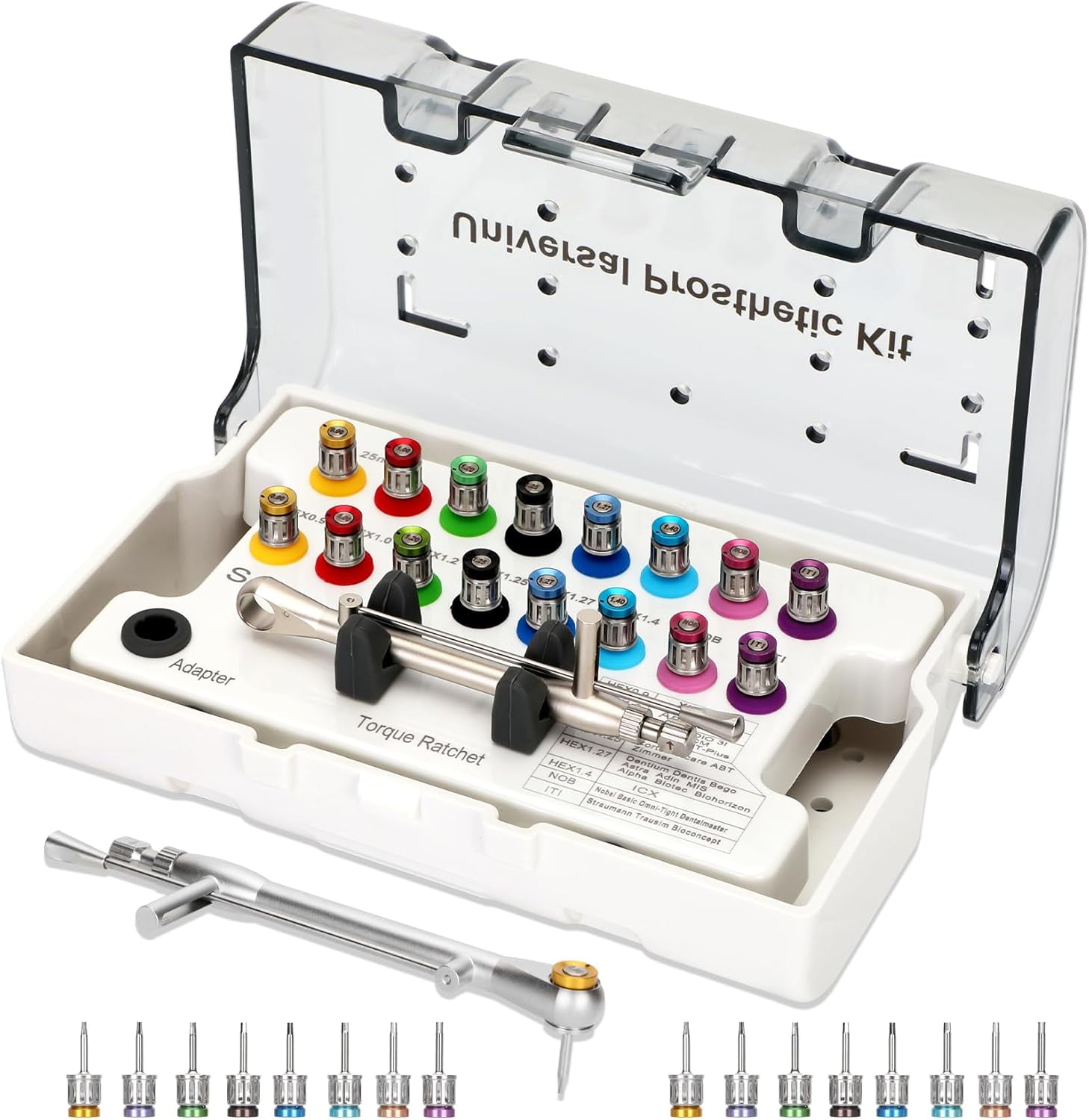 Universal Dental Implant Torque Wrench Set with Screwdriver Prosthetic ...