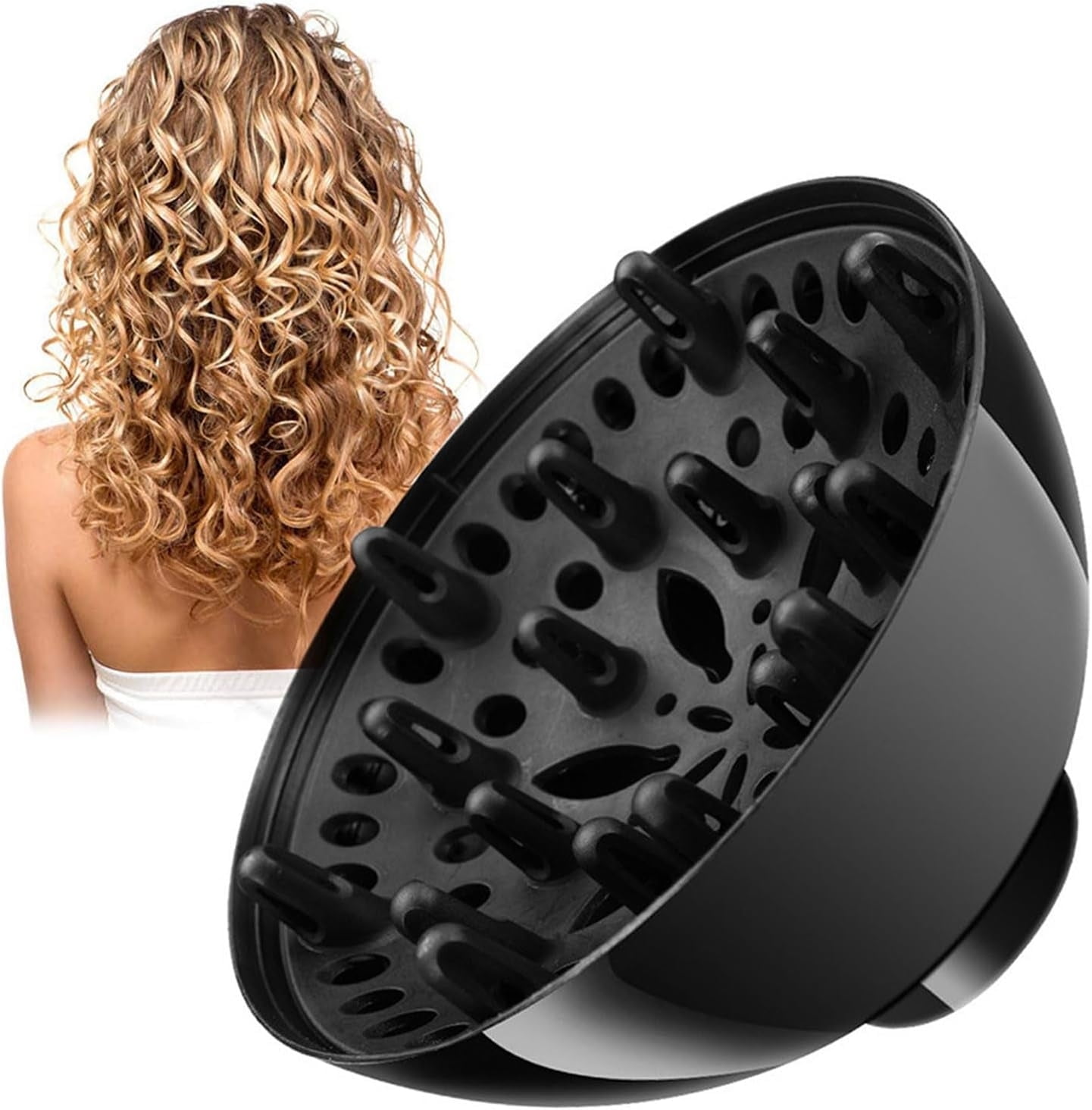 Universal Diffuser Hair Dryer Attachment, Black Adaptable for Blow ...