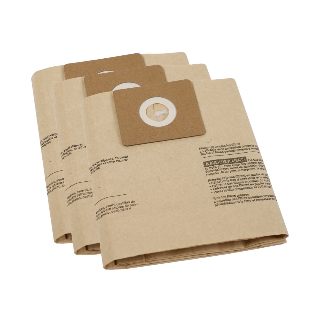 Universal Disposable Dust Bag 3-Pack for 2-3 Gallon Wet/Dry Vacuum ...