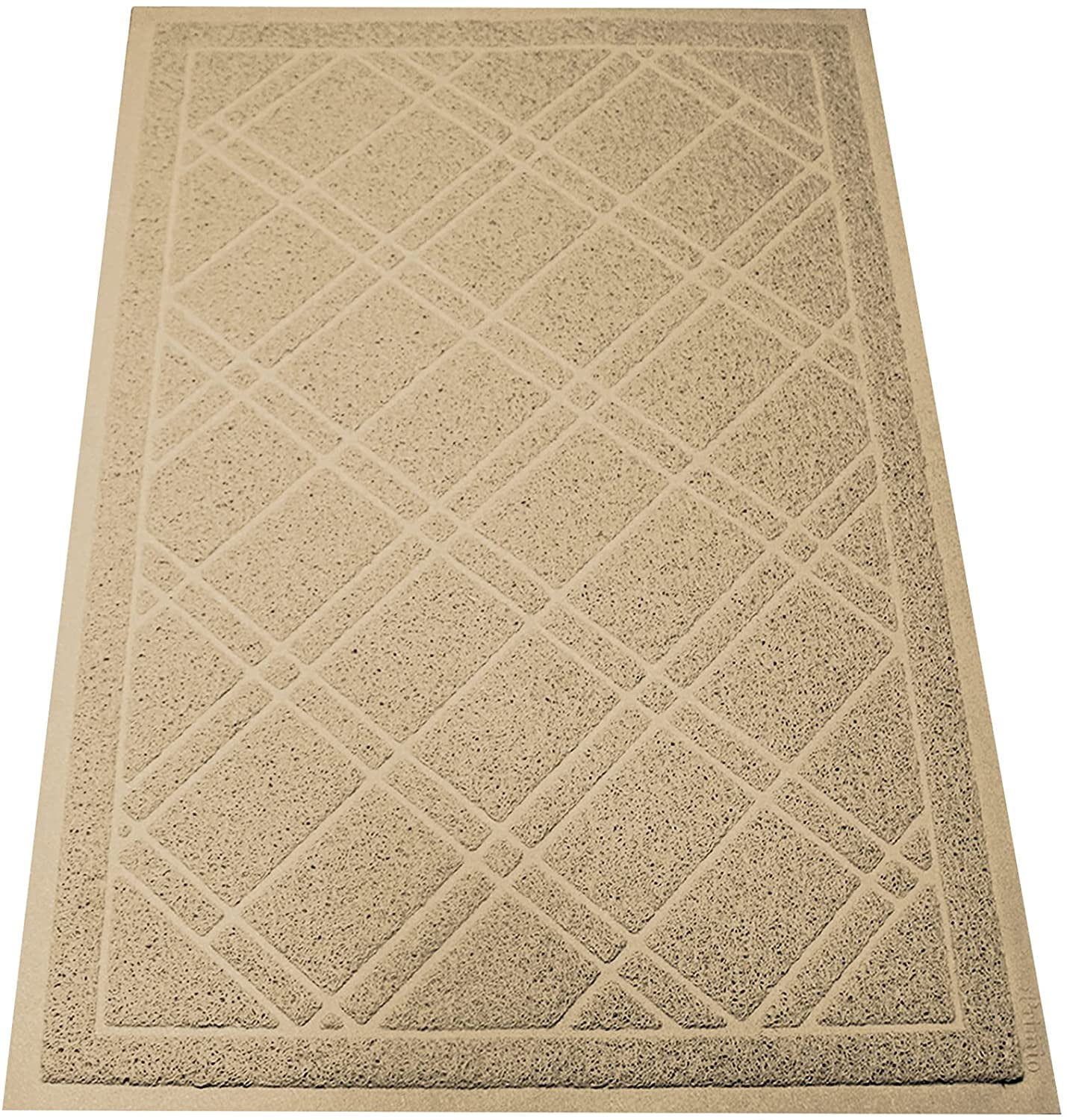 Universal Door Mat, Plaid Design - Khaki, 42 x 35 - Anti Slip, Durable ...