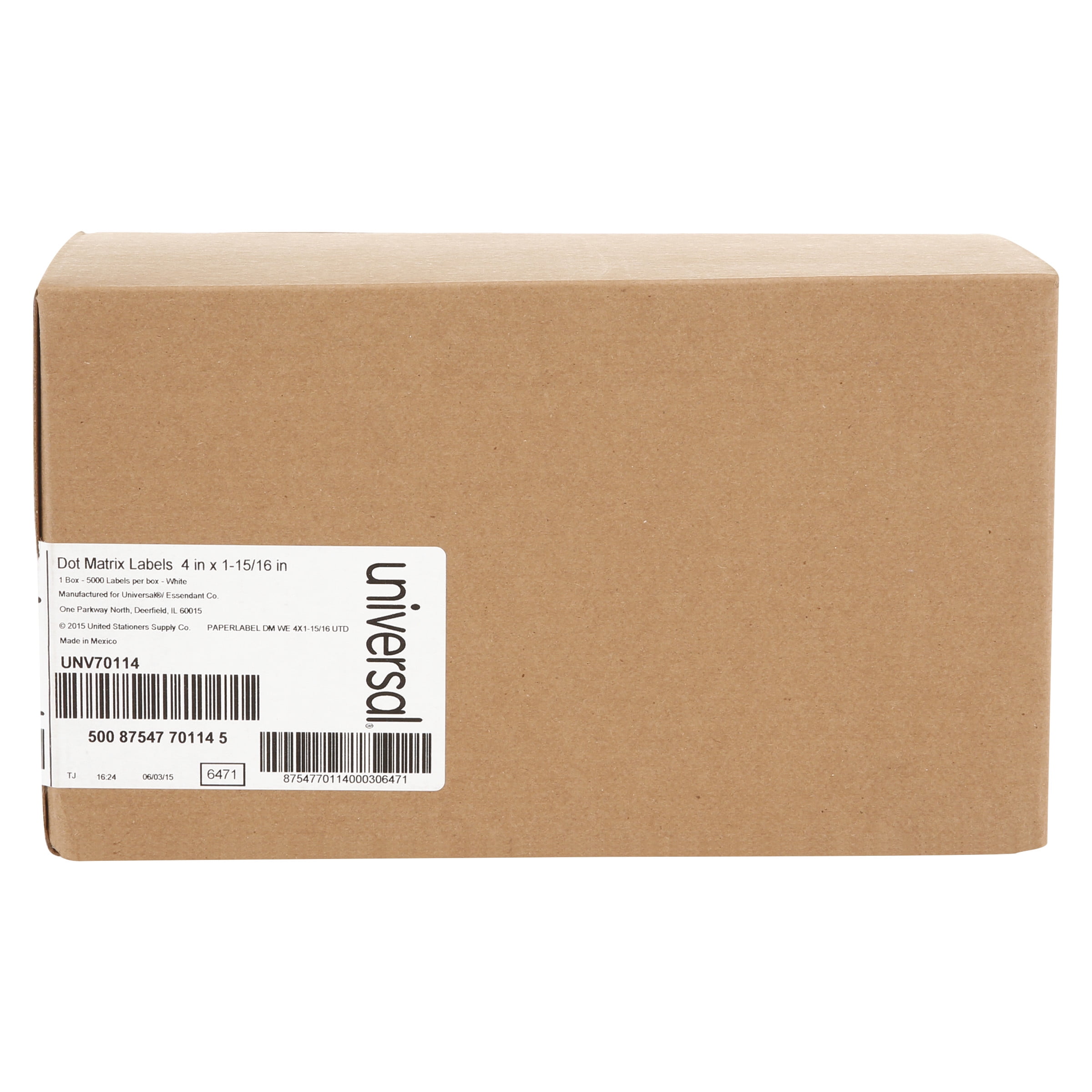 Universal Dot Matrix Printer Labels, 1 Across, 1-15/16 x 4, White, 5000 ...