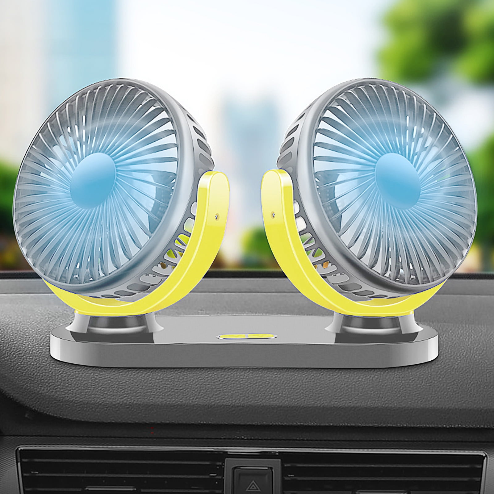 Universal Double-headed Vehicle Fan Car Big Wind Electric Fan USB ...