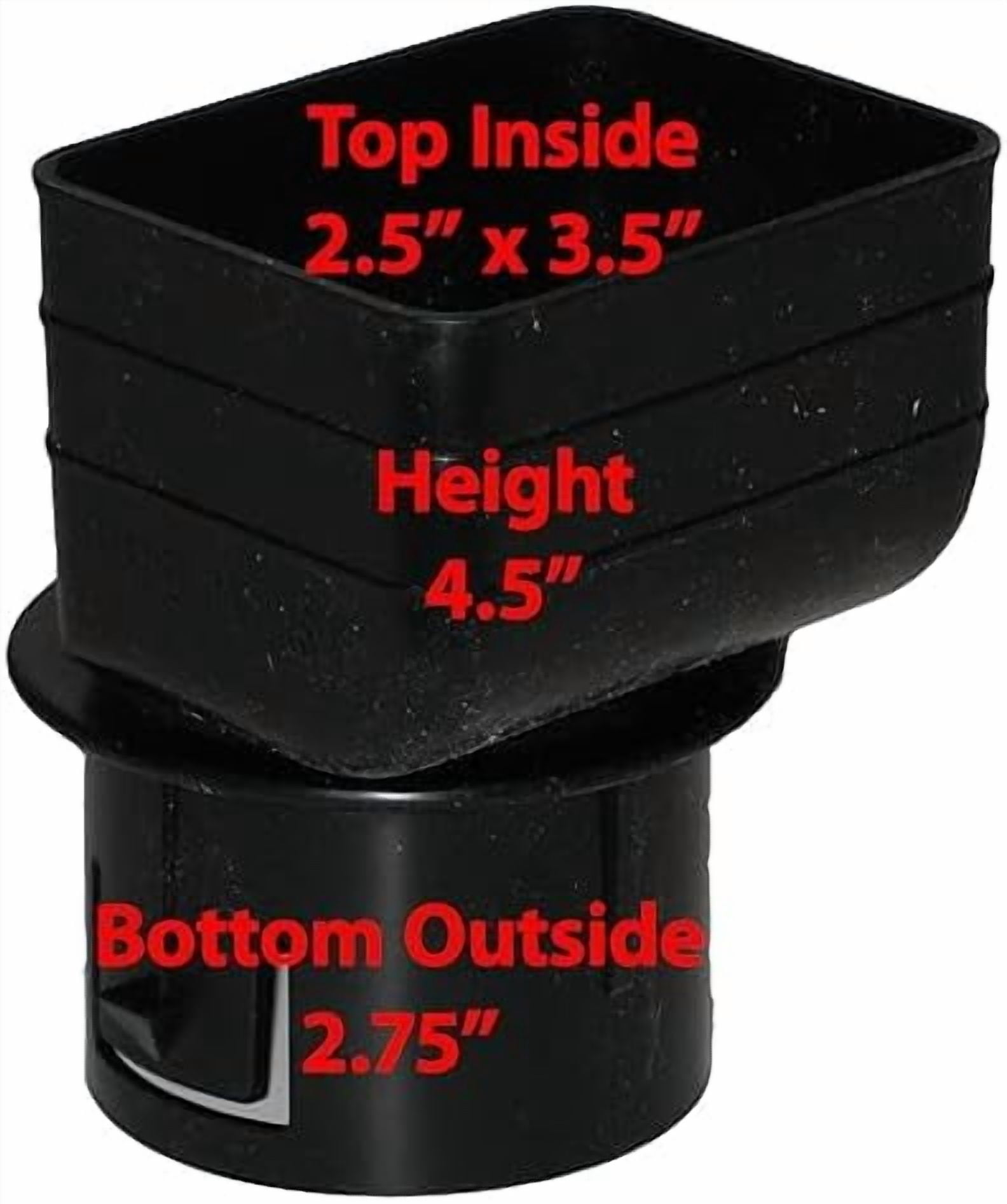 Universal Downspout to Drain Pipe Tile Drainage Adapter (Black, 2x3x3 ...