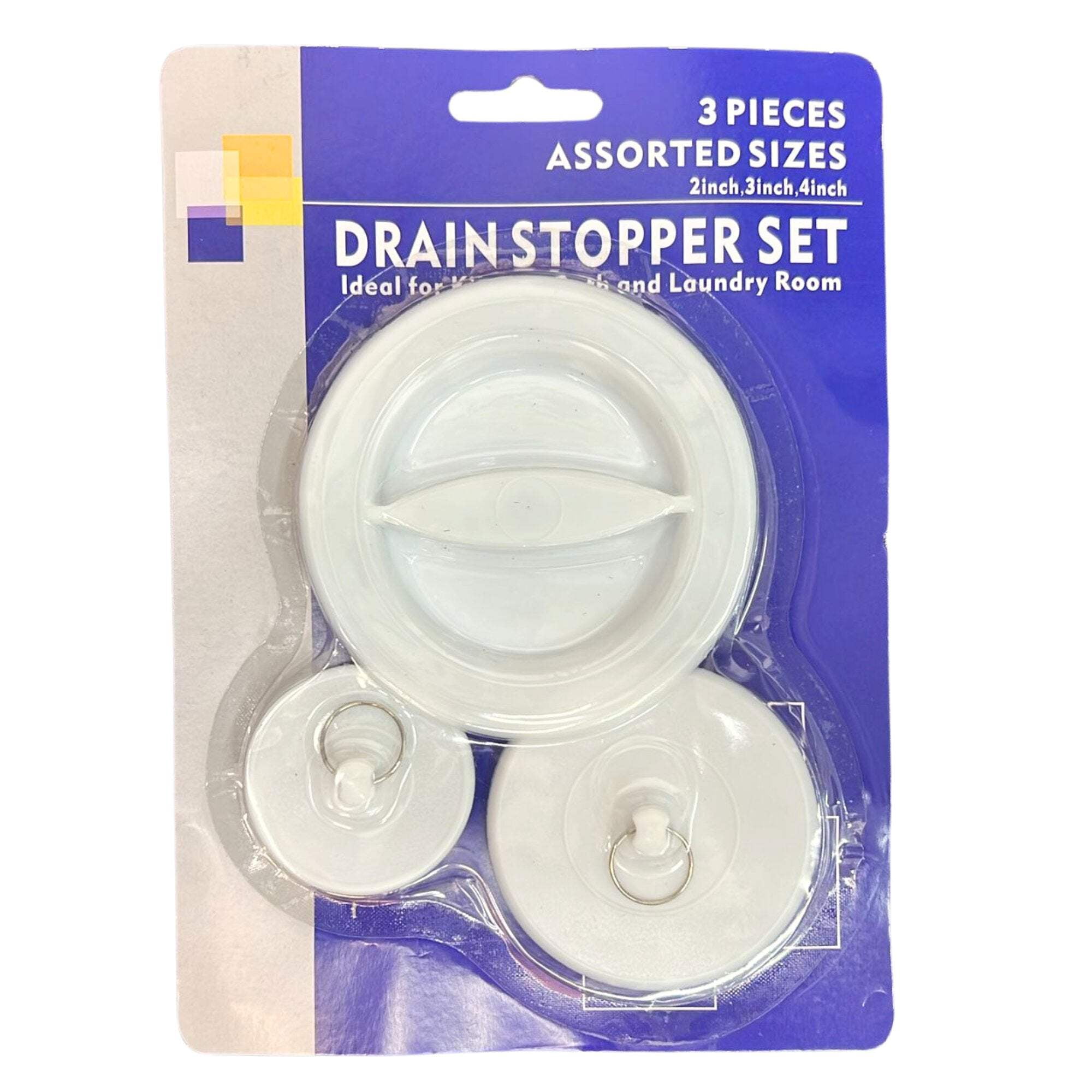 Universal Drain Plug Set for Bath, Tub, Sink, Floor Stoppers 3CT ...