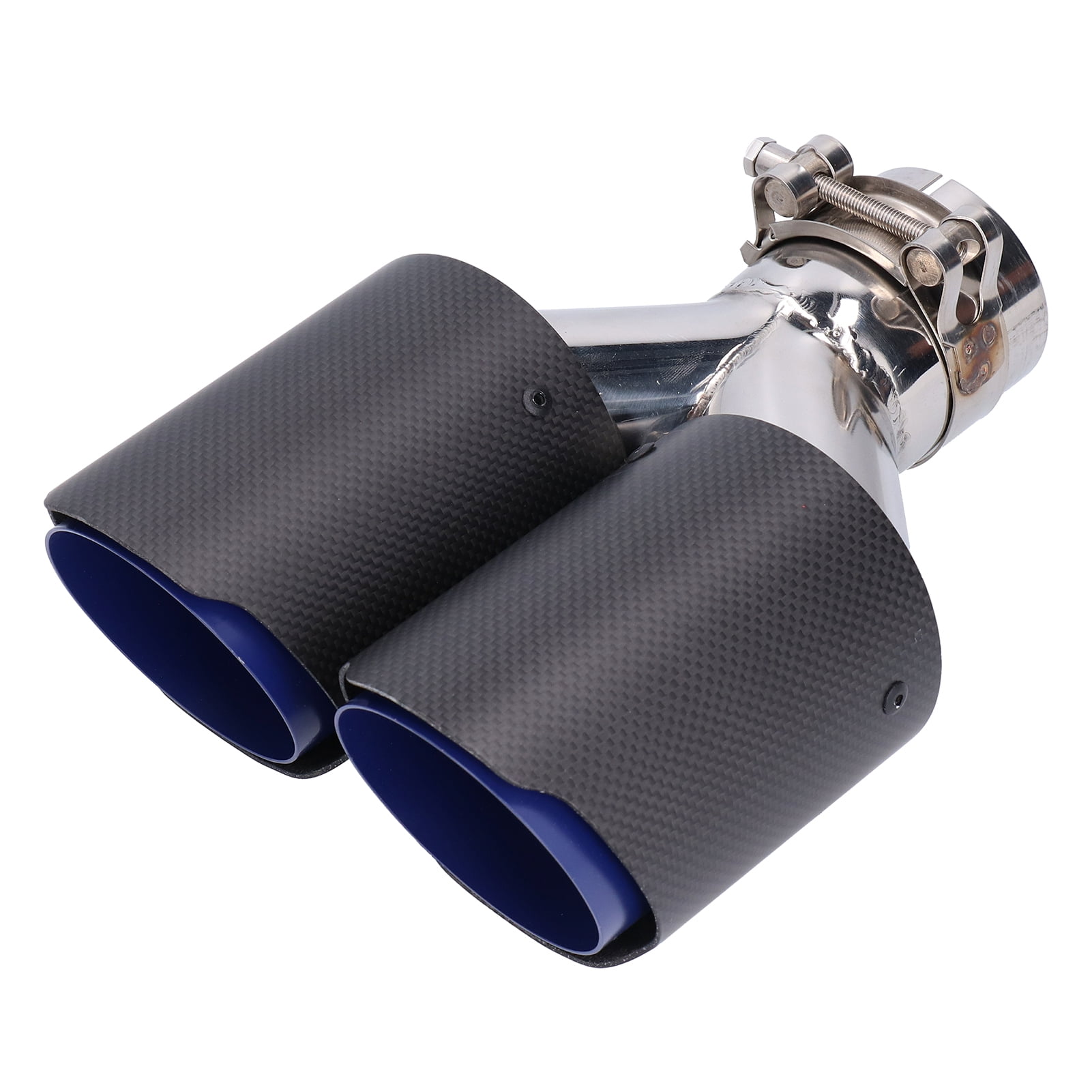 Universal Dual Exhaust Pipe Tip YShape Tail Throat Matte Carbon Fiber ...