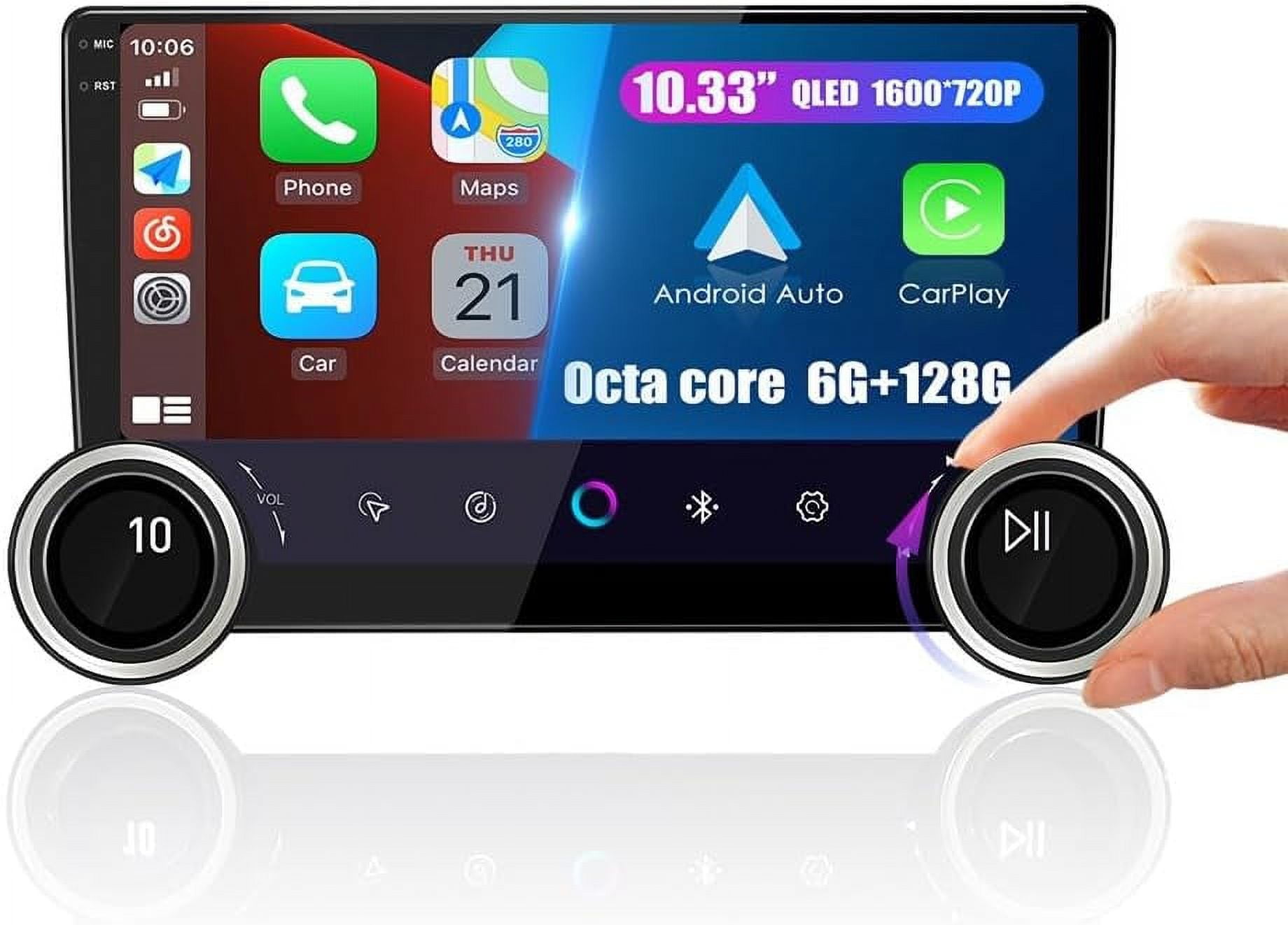 Universal Dual Physical Display Knob CarPlay/Android Auto Autoradio ...