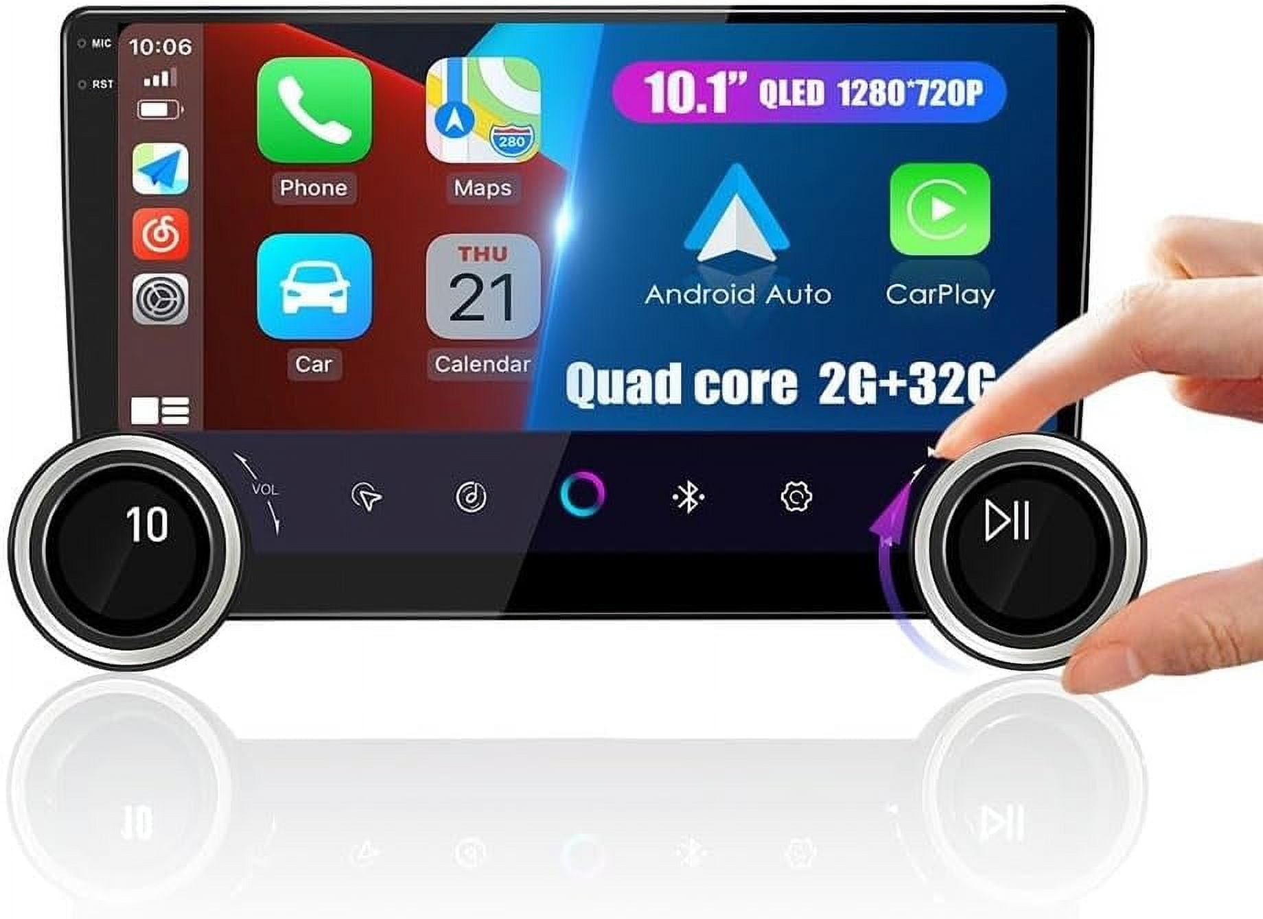 Universal Dual Physical Display Knobs CarPlay/Android Auto Autoradio ...
