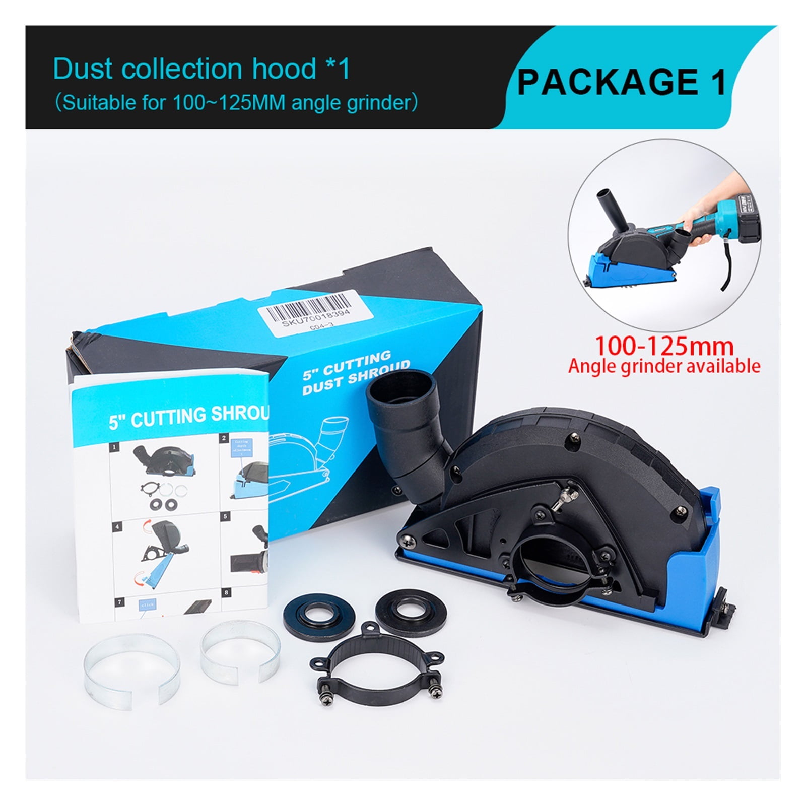 Universal Dust Shroud Kit, Surface Cutting Slotted Cover For 100/125 ...