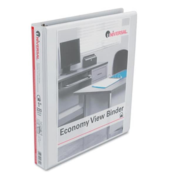 Universal Economy D-Ring Vinyl View Binder 1'' Capacity White - Walmart.com