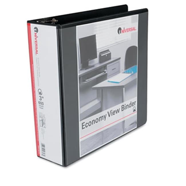 Universal Economy D-Ring Vinyl View Binder 3'' Capacity Black - Walmart.com
