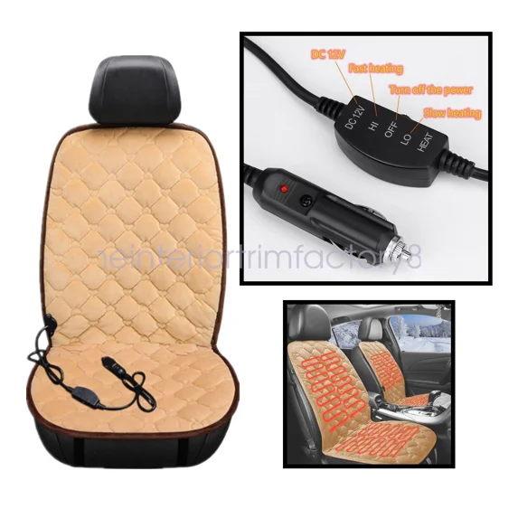 Universal Electric Heated Seat Cover Cushion 12V Seat Heater Warmer Pad ...