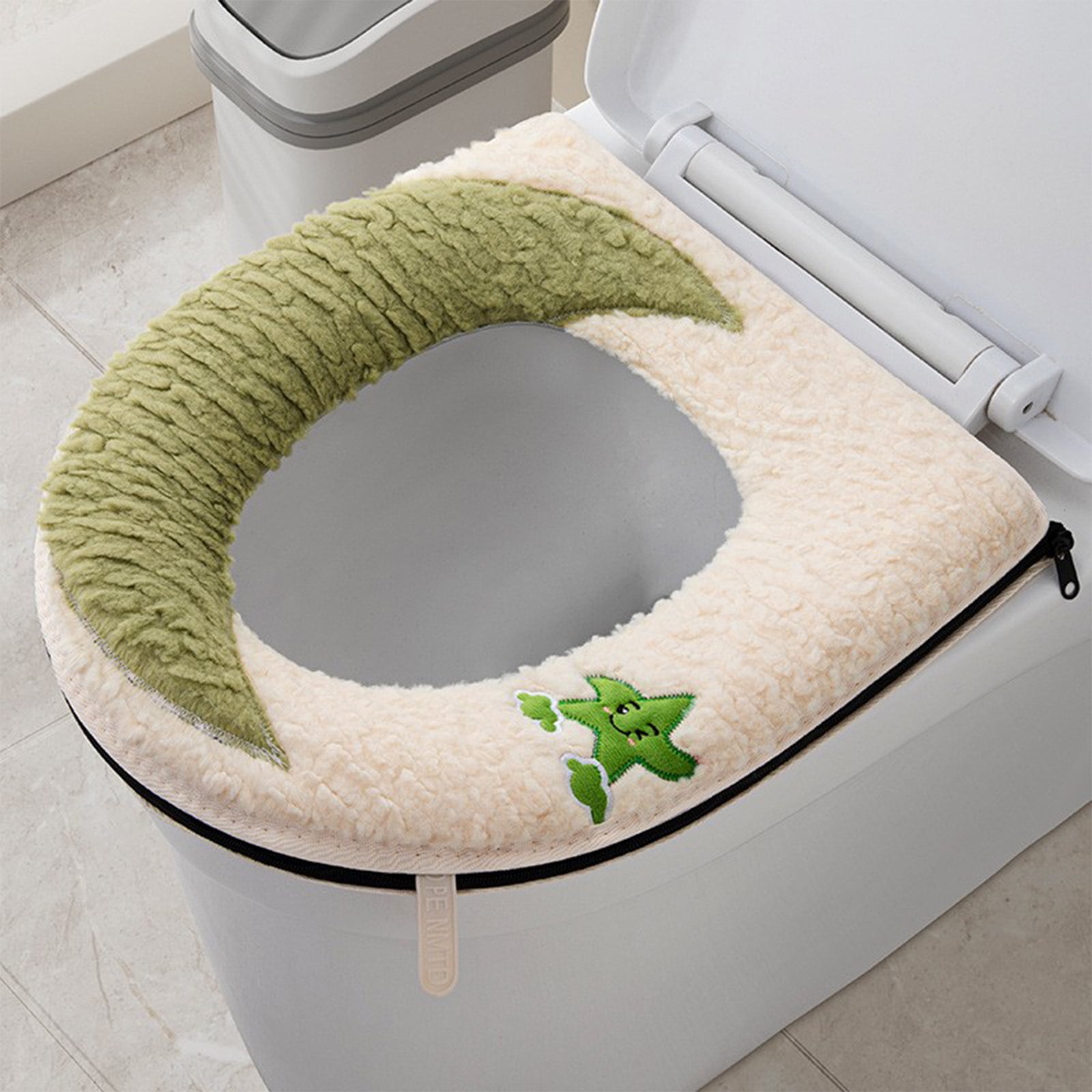 Yialzm Universal Embroidery Zipper Model Toilet Seat Cover Soft and ...