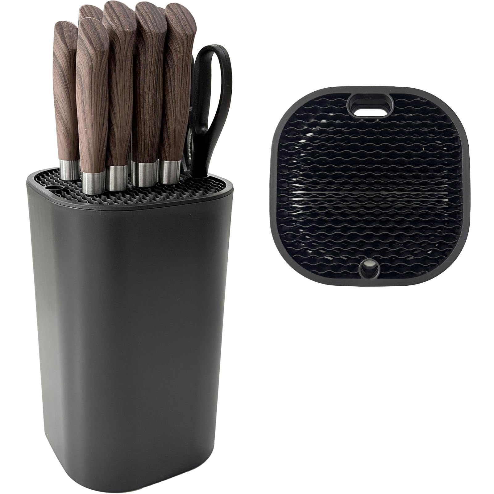 Universal Empty Knife Block without Knives, Square Kitchen Knife Holder ...