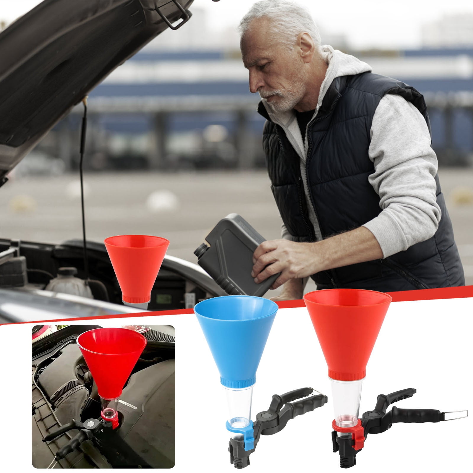 Universal Engine Oil Filling Funnel Set Oil Filling Funnel For Car ...
