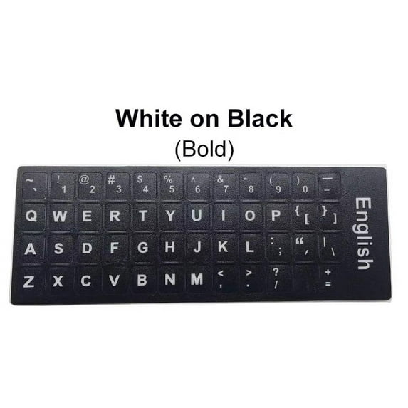 English Universal Language Keyboard Stickers Alphabet Letters Black ...