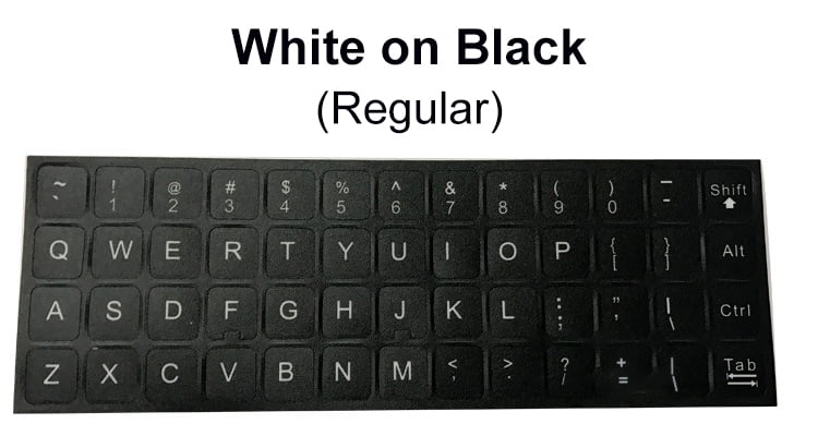 English Universal Language Keyboard Stickers Alphabet Letters Black ...