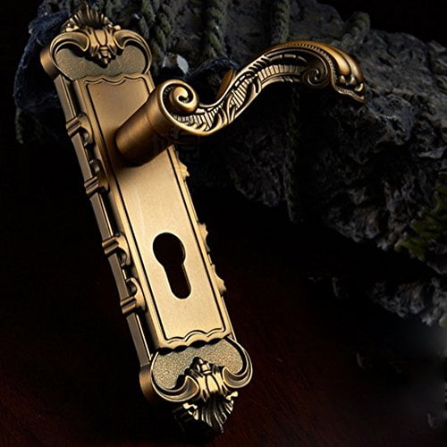 Universal European-Style Bedroom Indoor Door Handles with Lock,Zinc ...