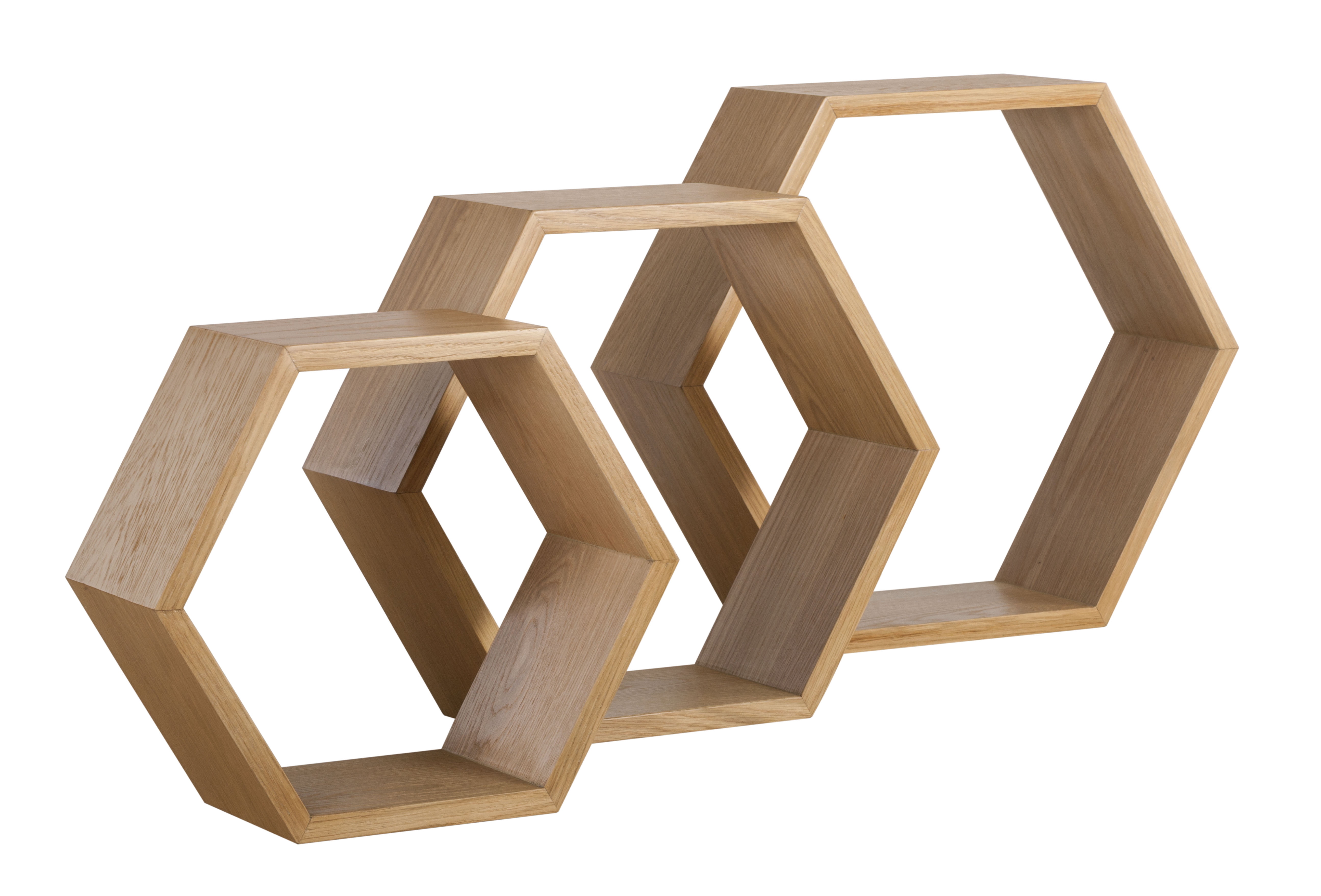 Universal Expert Abacus Hexagon Floating Shelves (Set of 3), Farmhouse ...