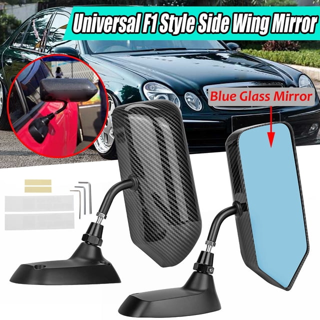 Universal F1 Style Carbon Fiber Car Racing Rearview Side Wing Mirrors ...