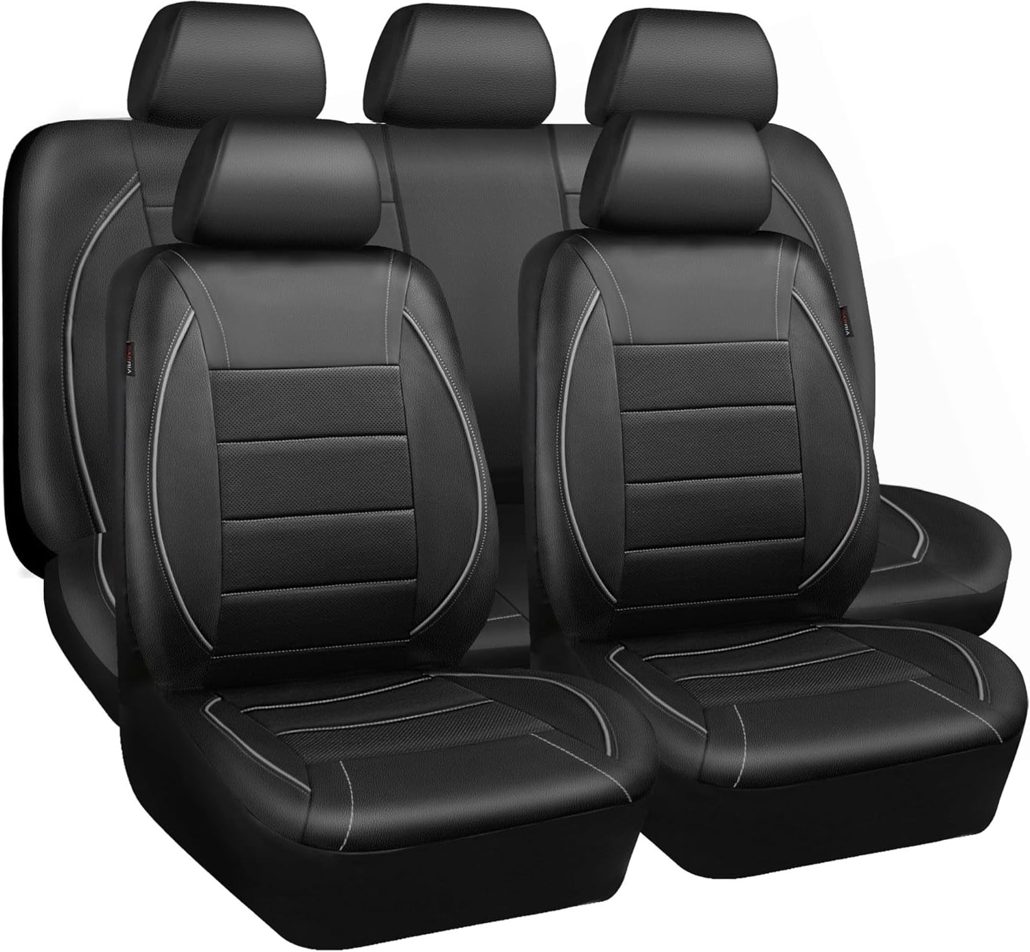 Universal FIT Piping Leather Car Seat Cover, for suvs,Van,Trucks,Airbag ...