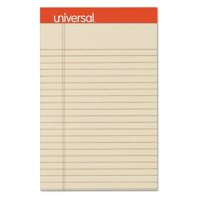 Universal Fashion Colored Perforated Note Pads, 5 x 8, Legal, Ivory, 50 ...