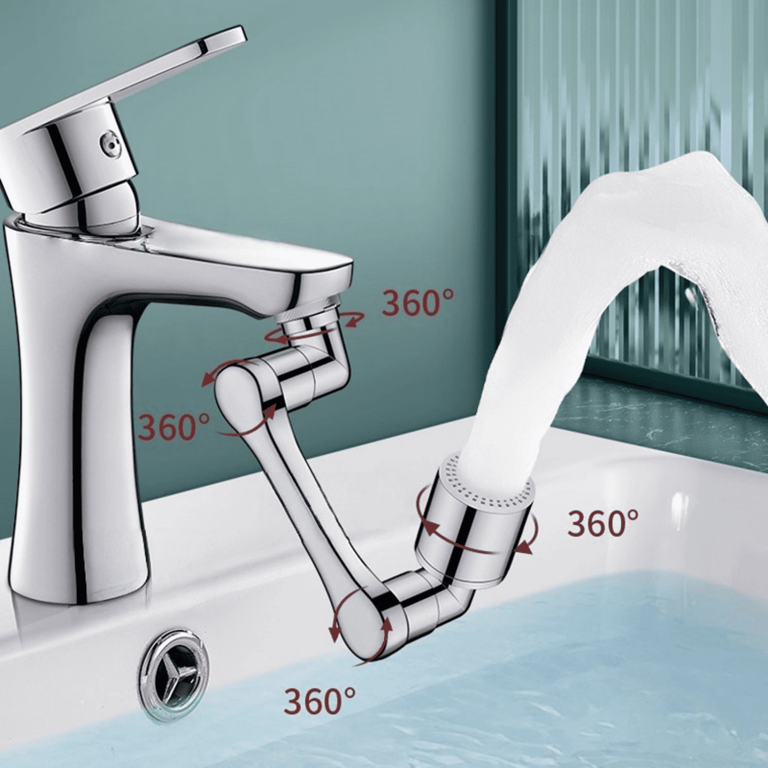 Universal Faucet Aerator with Alloy Robotic Arm - 1440° Full Rotation ...