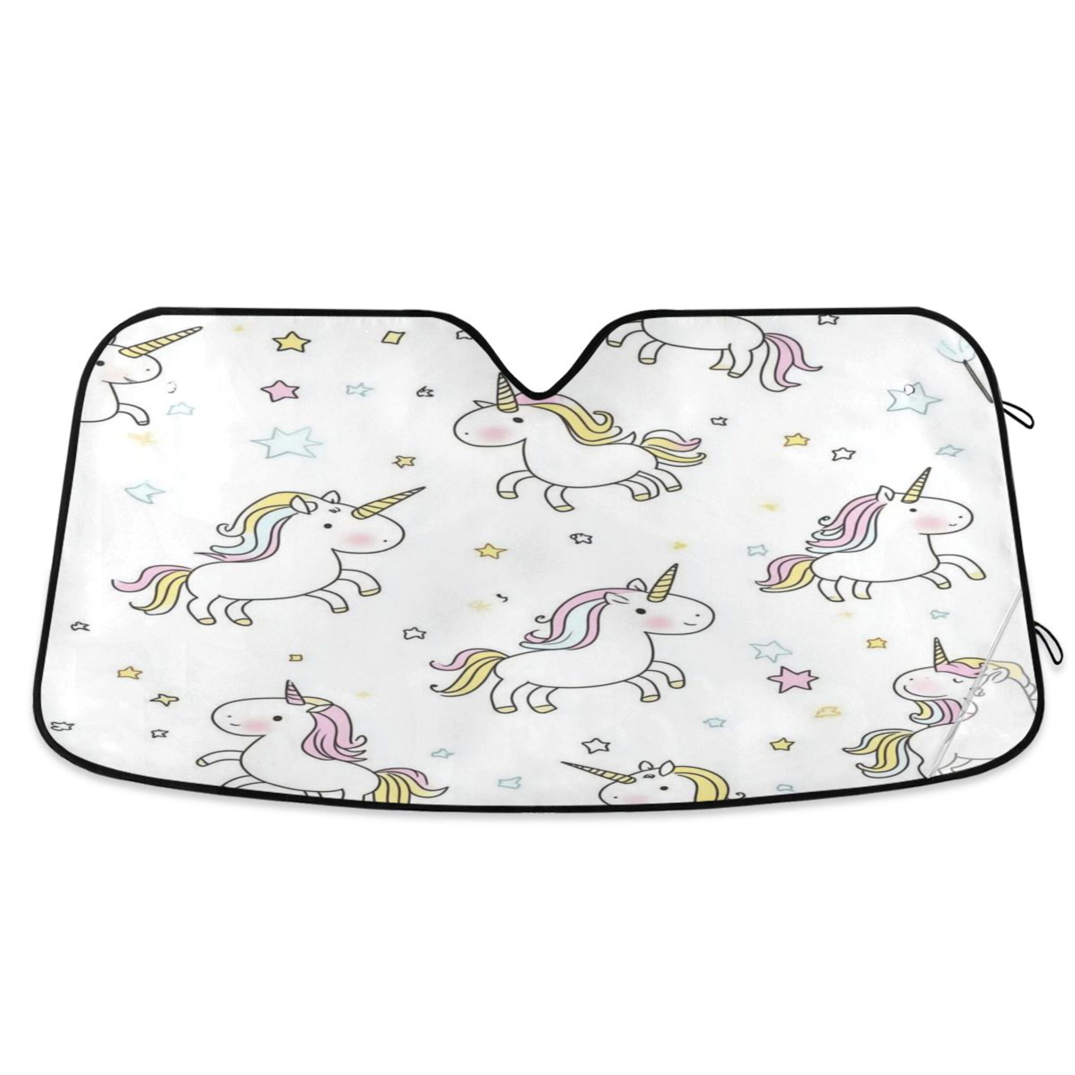 Universal Fit Accordion Auto Sunshade Windshield Sunshade 55'' x 27.6'' Cute Unicorn - Walmart.com