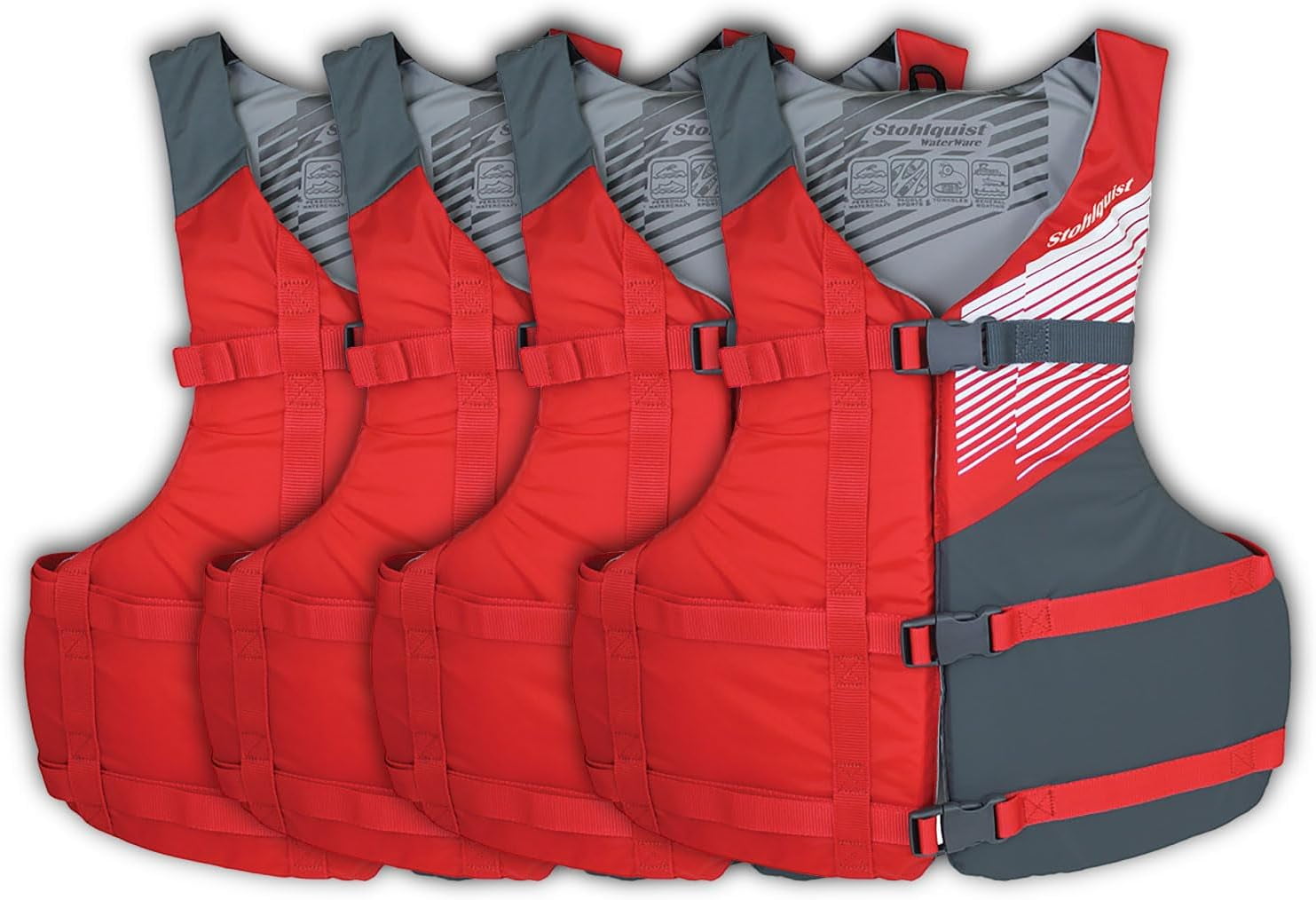 Universal Fit Adult Life Jacket PFD (4 Pack) US Coast Guard Approved ...