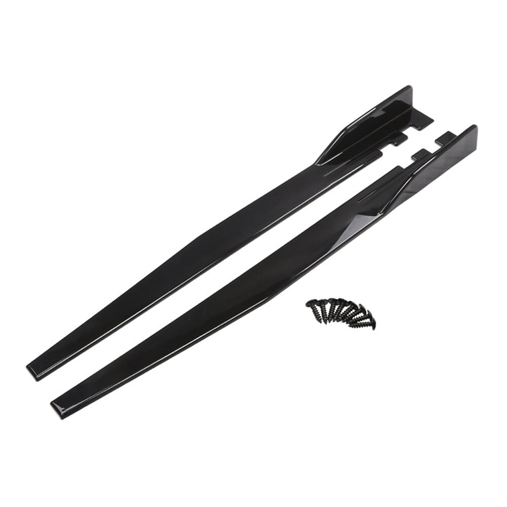 Universal Fit Car Gloss Black 46-Inch Side Skirt Extension Rocker Panel ...