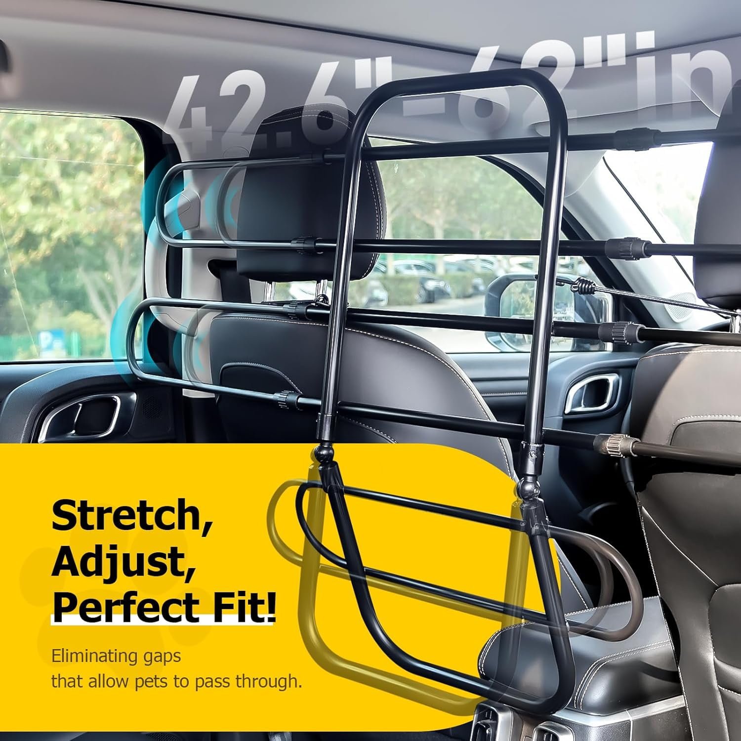 Universal Fit Dog Barrier for SUV,Sedan,Truck,Front/Back Seat,Elastic 6 ...