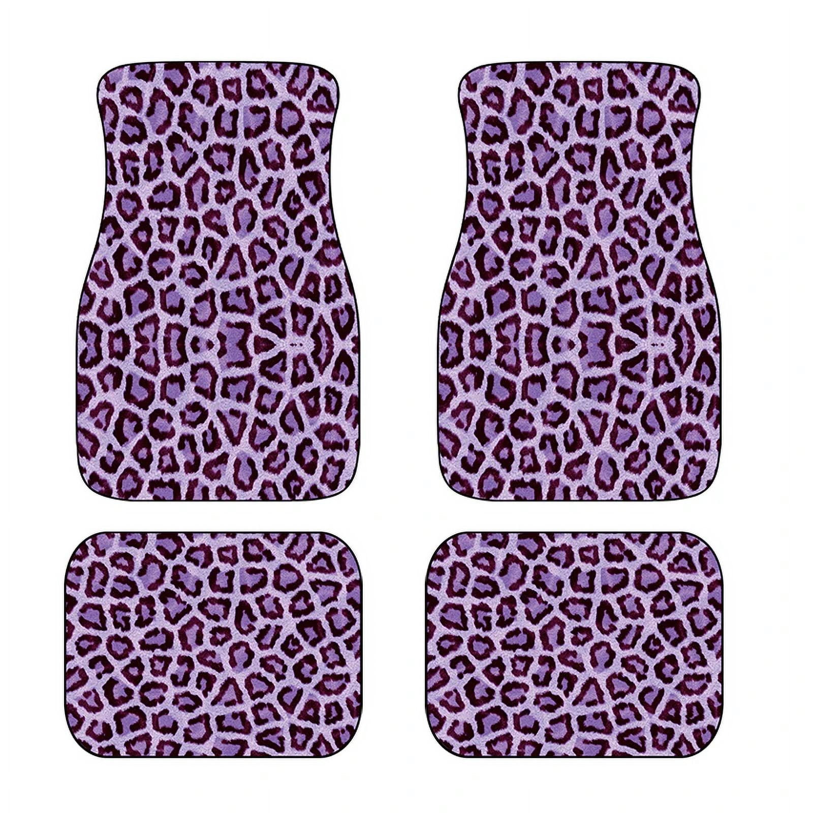 Universal Fit Front/Rear 4 Piece Full Set Brown Leopard Print Custom ...