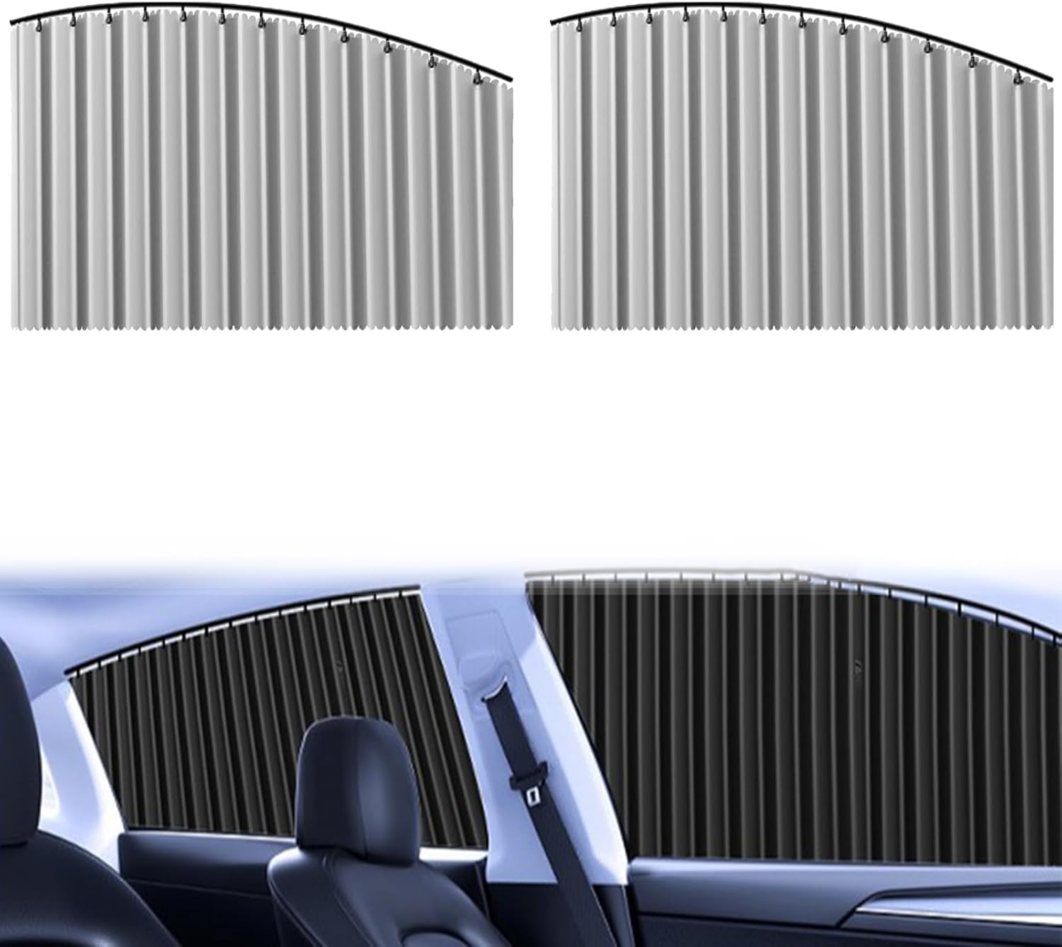 Universal Fit Magnetic Car Side Window Privacy Sunshade, Slidable Side Window Sun Shades, Black ...