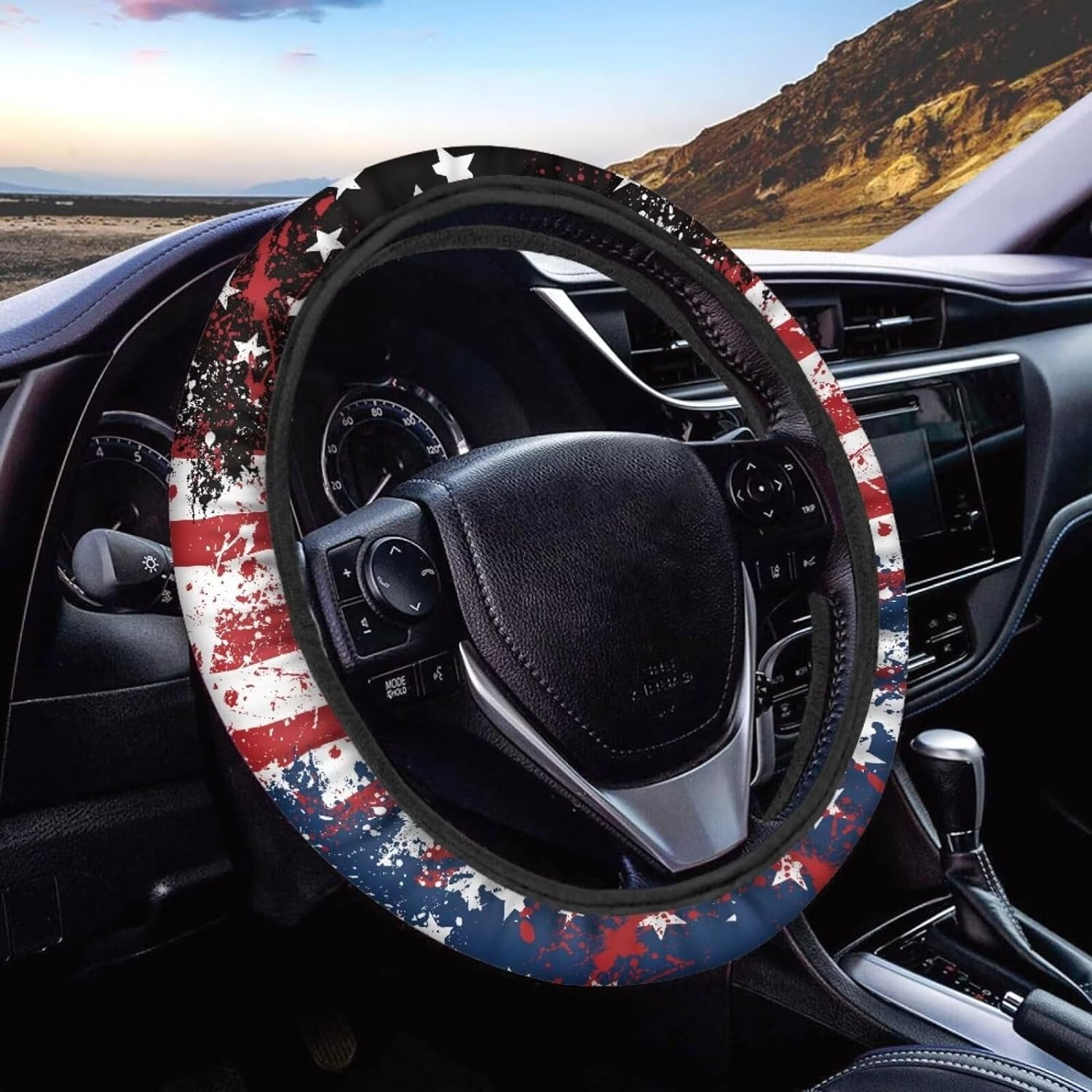 Universal Fit USA Flag Auto Steering Wheel Cover Decor Car Steering ...